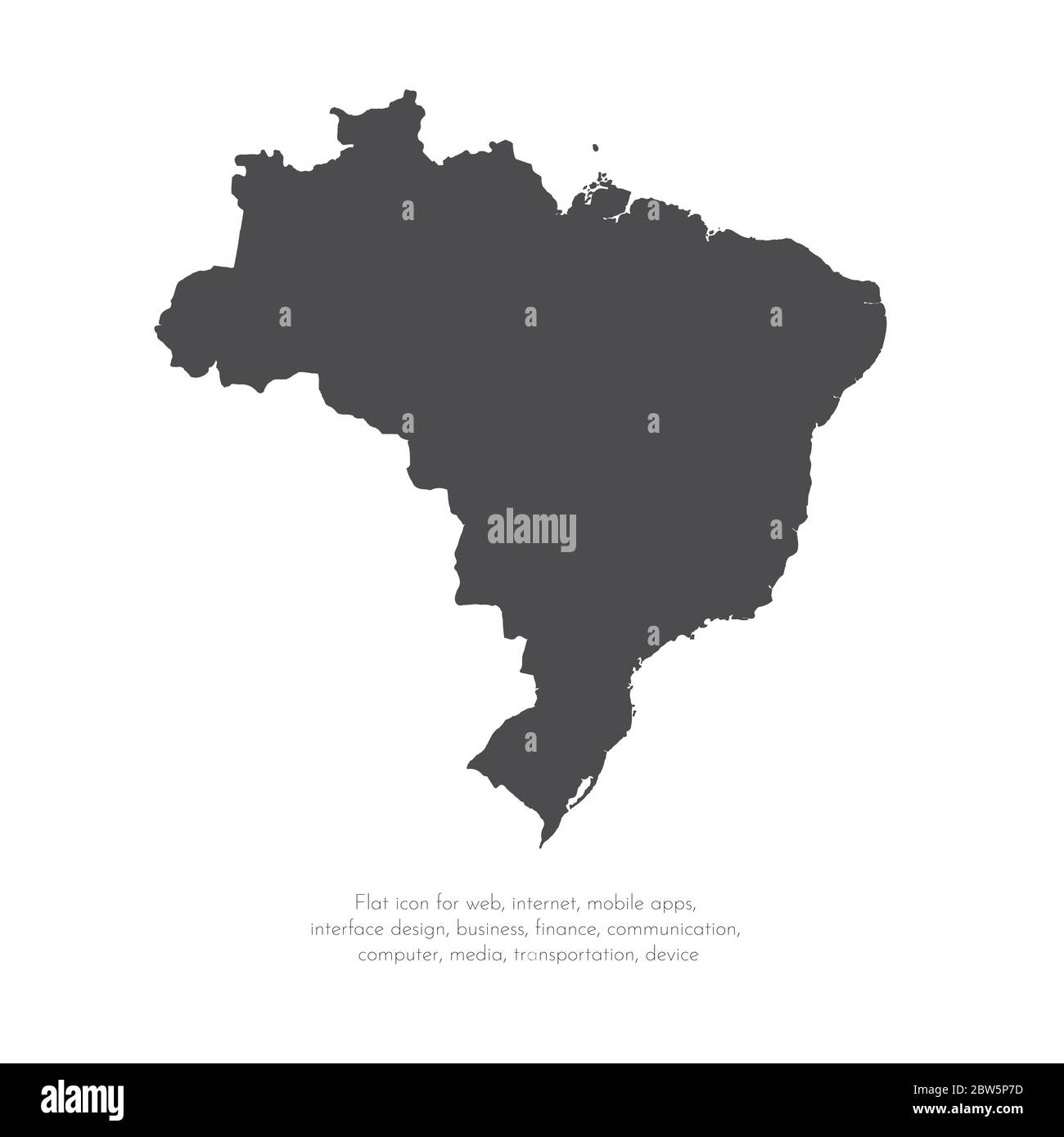 Vector map Brazil. Isolated vector Illustration. Black on White ...