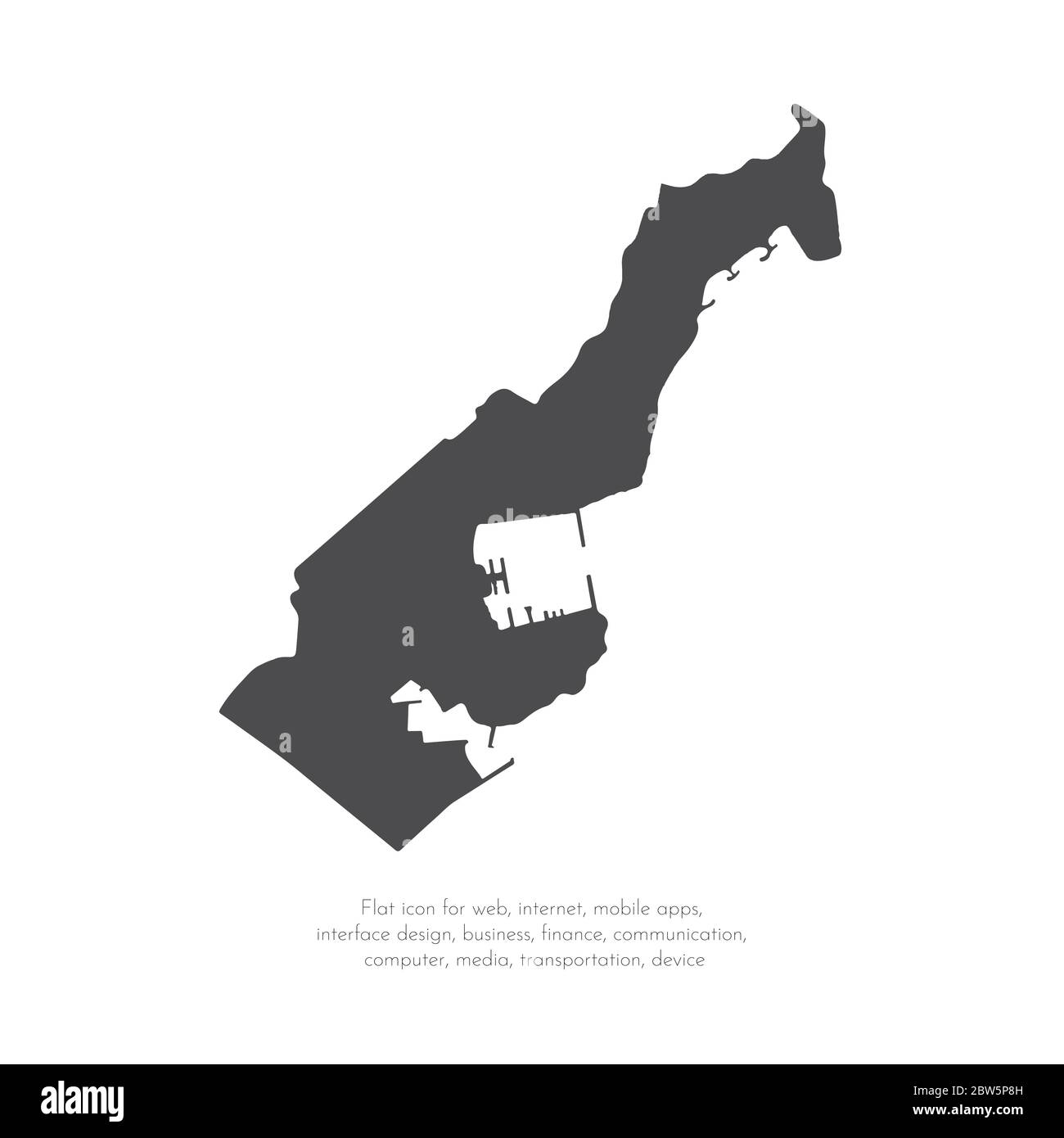 Vector map Monaco. Isolated vector Illustration. Black on White ...