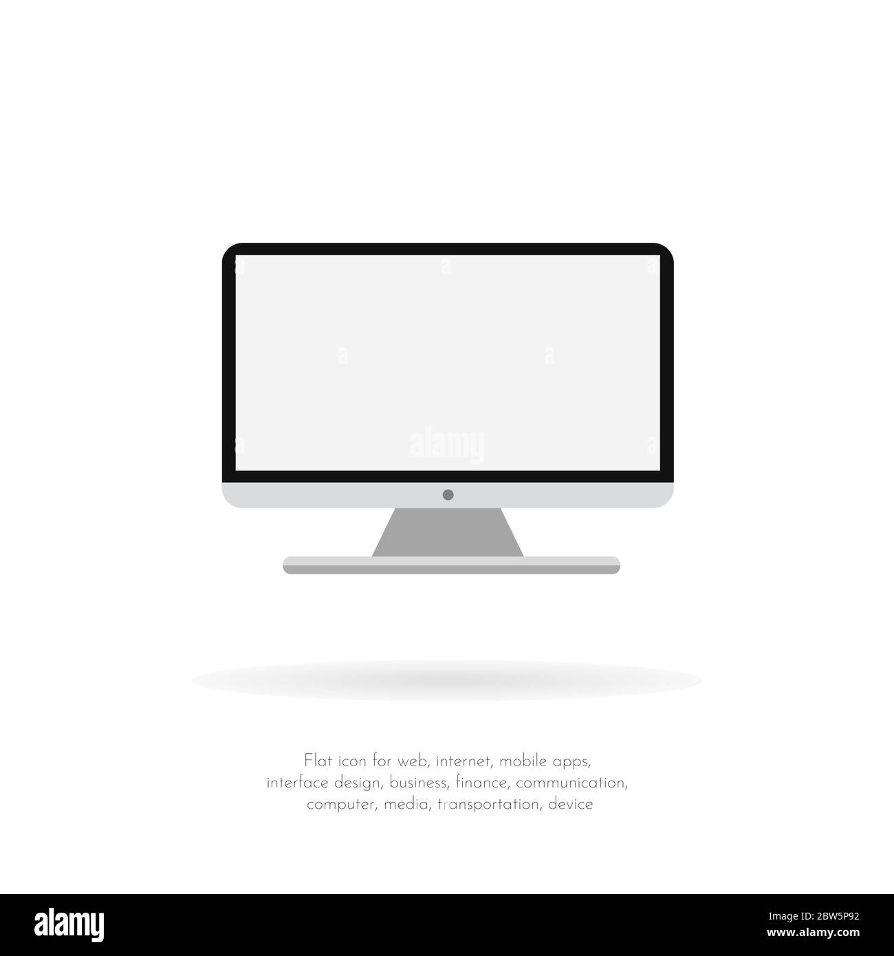 Vector icon computer monitor. Flat style. Vector Illustration Stock ...