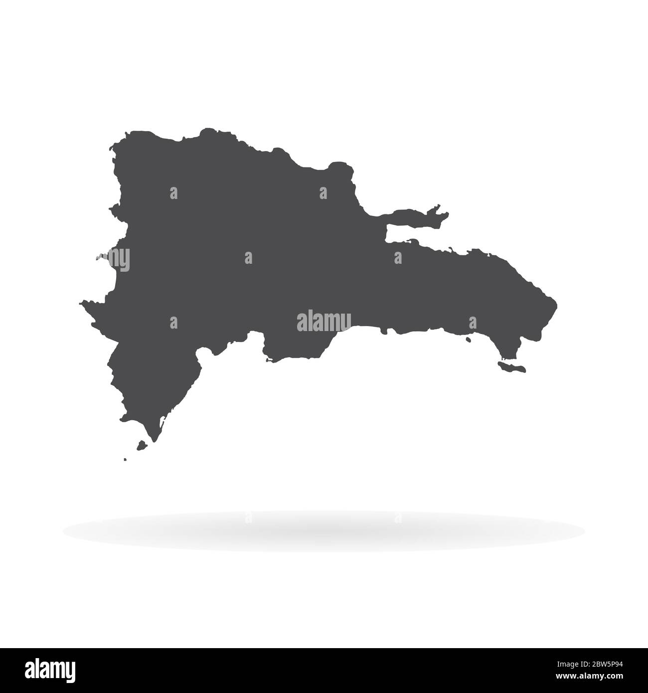 Vector map Dominican Republic. Isolated vector Illustration. Black on ...