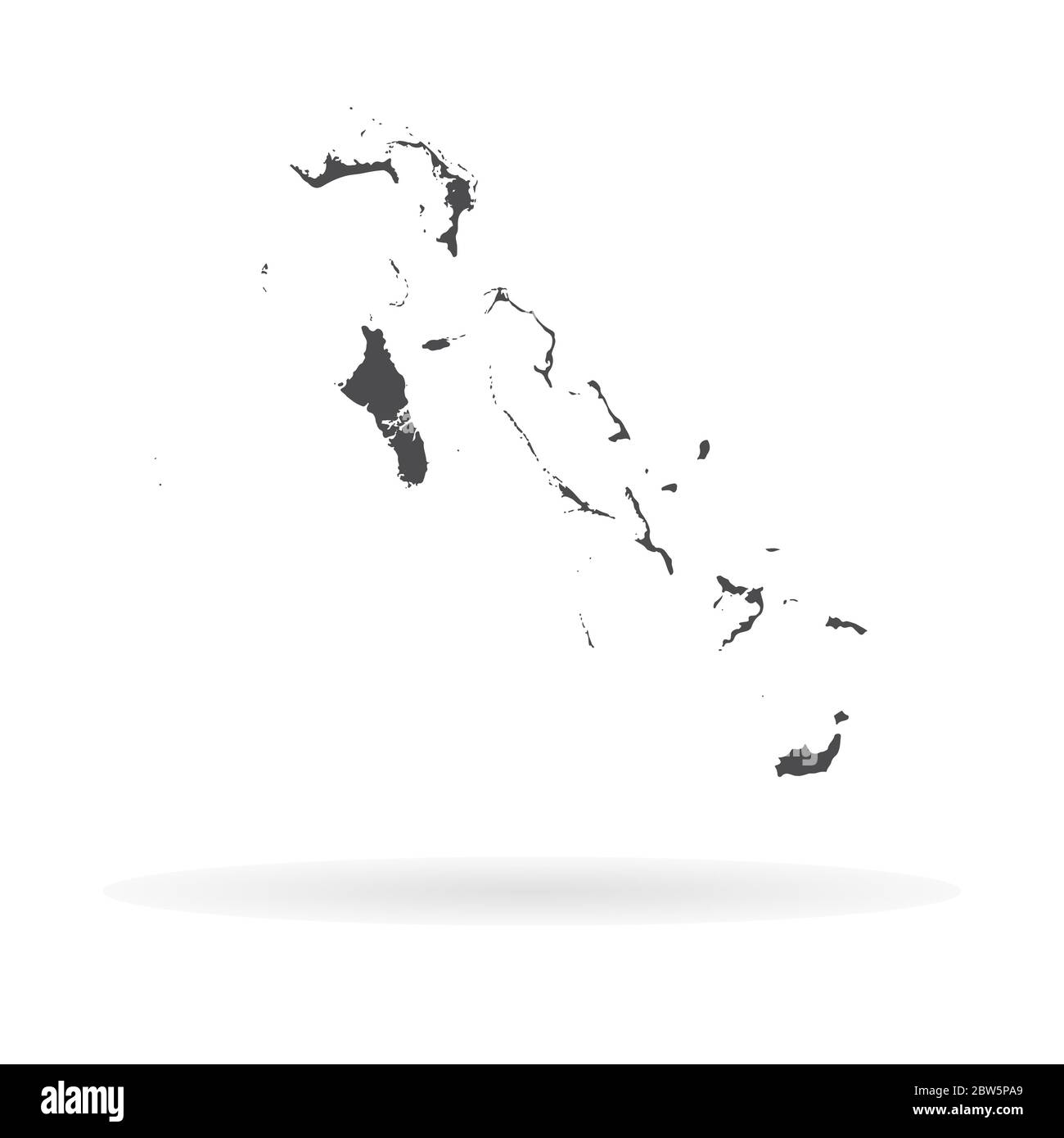 Vector Map Bahamas Isolated Vector Illustration Black On White