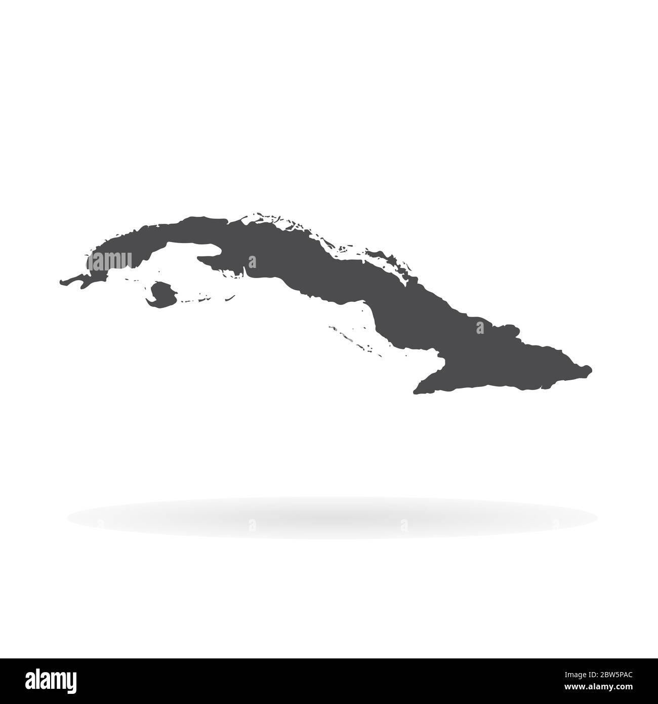 Vector map Cuba. Isolated vector Illustration. Black on White ...