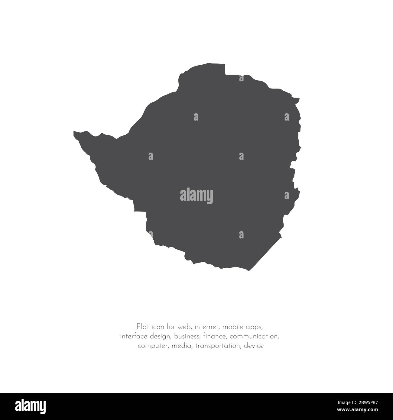 Vector map Zimbabwe. Isolated vector Illustration. Black on White ...
