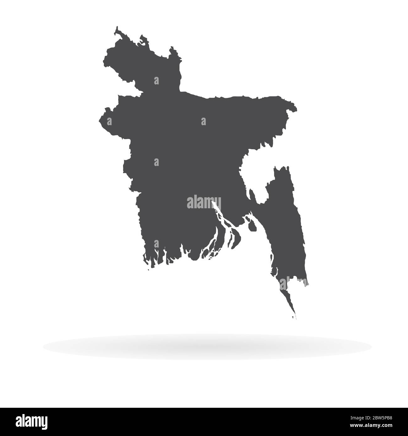 Vector map Bangladesh. Isolated vector Illustration. Black on White ...