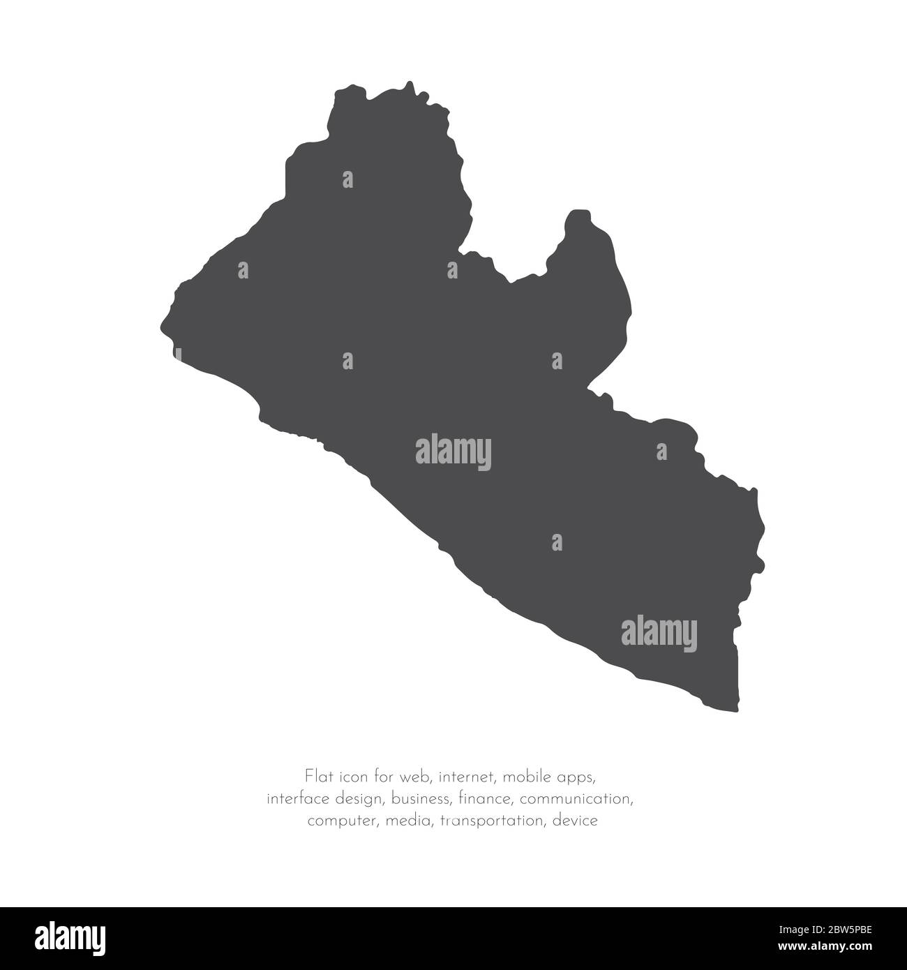 Vector Map Liberia Isolated Vector Illustration Black On White