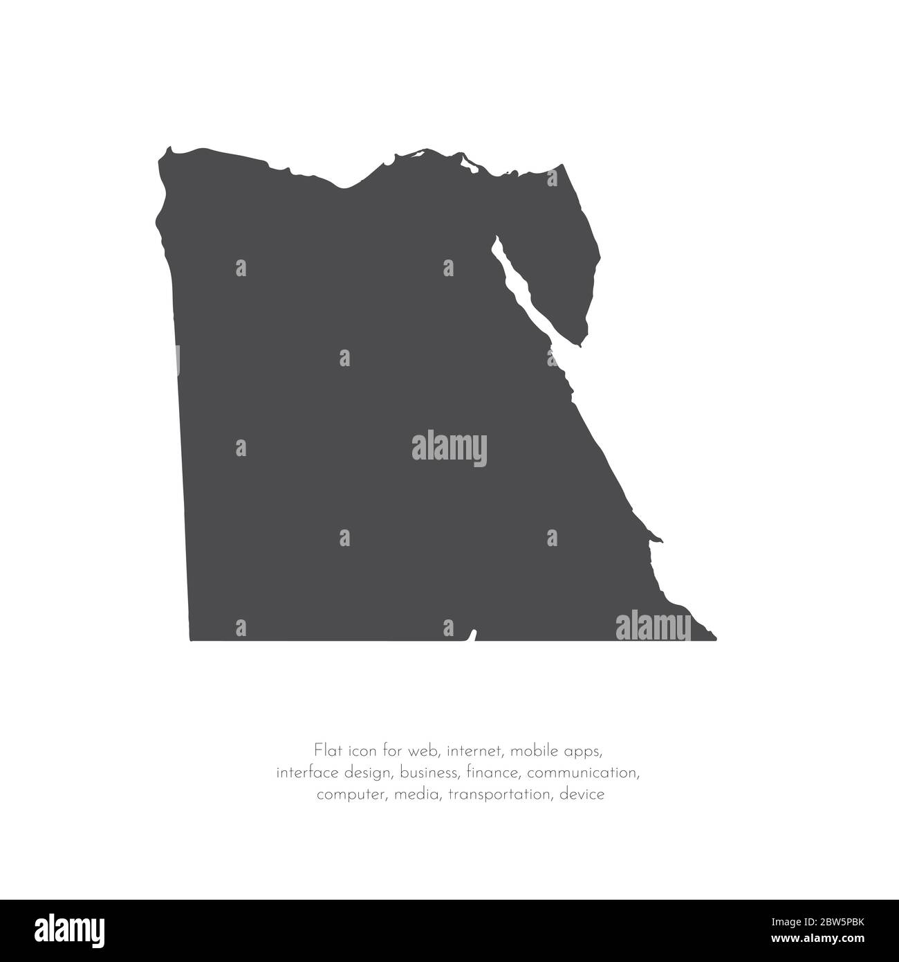 Vector map Egypt. Isolated vector Illustration. Black on White ...