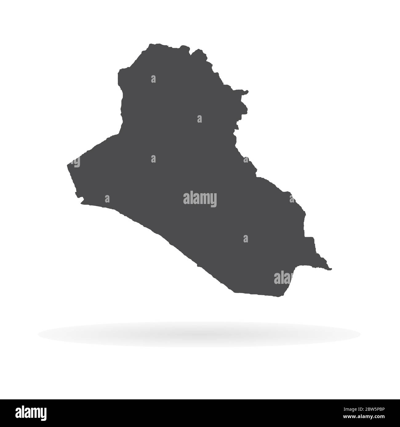 Vector map Iraq. Isolated vector Illustration. Black on White ...