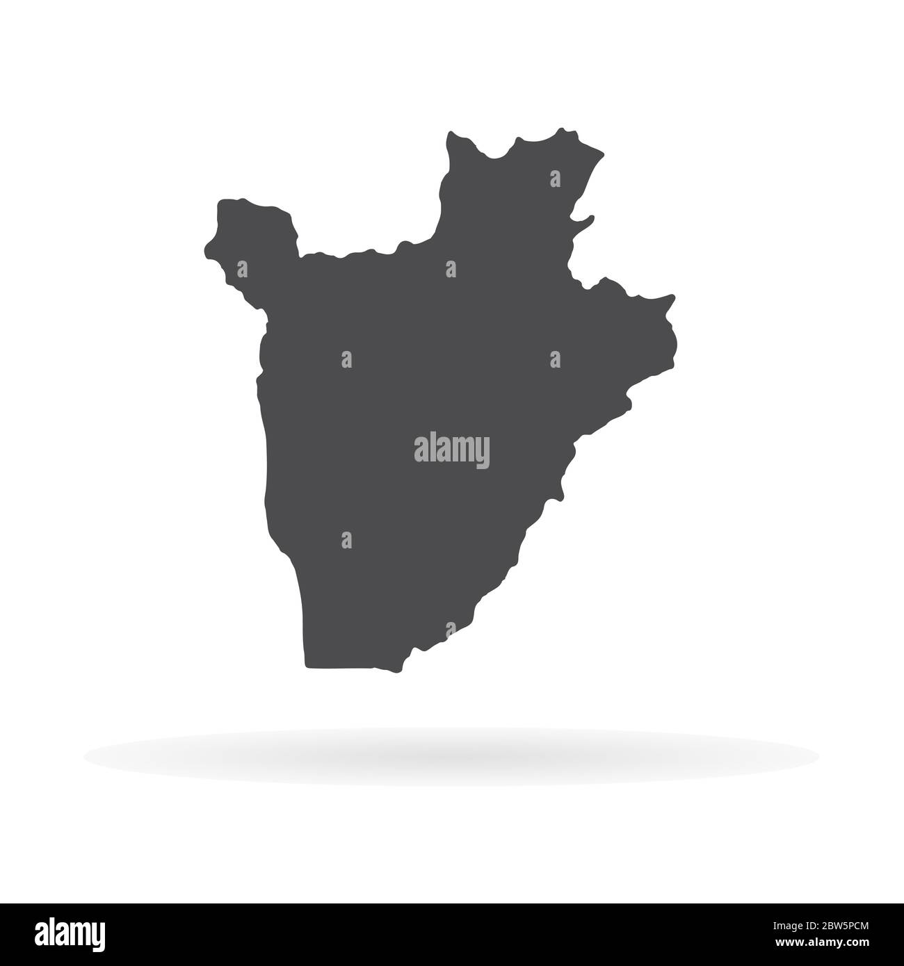 Vector Map Burundi Isolated Vector Illustration Black On White