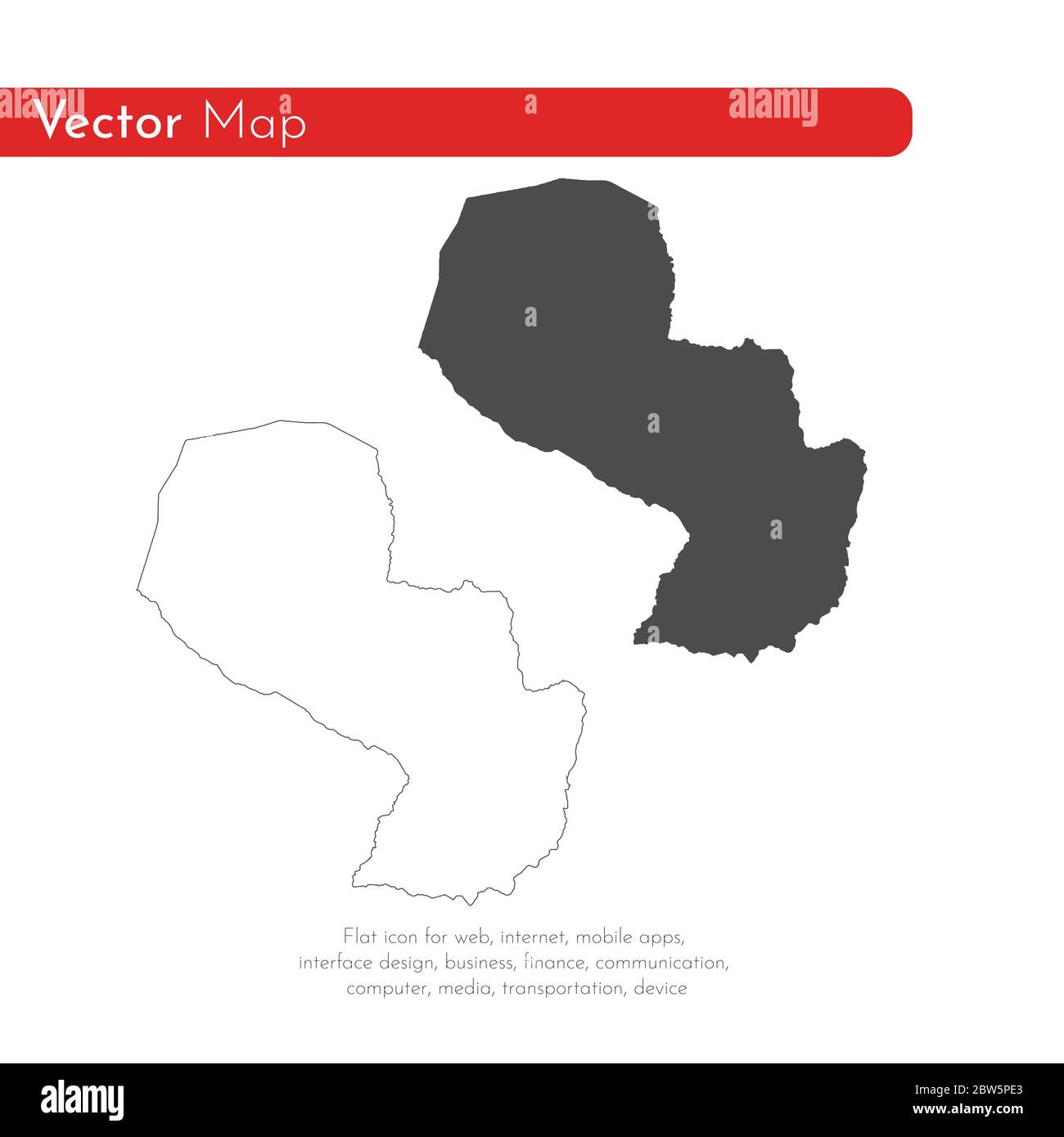 Paraguay Map Outline Stock Vector Images - Alamy