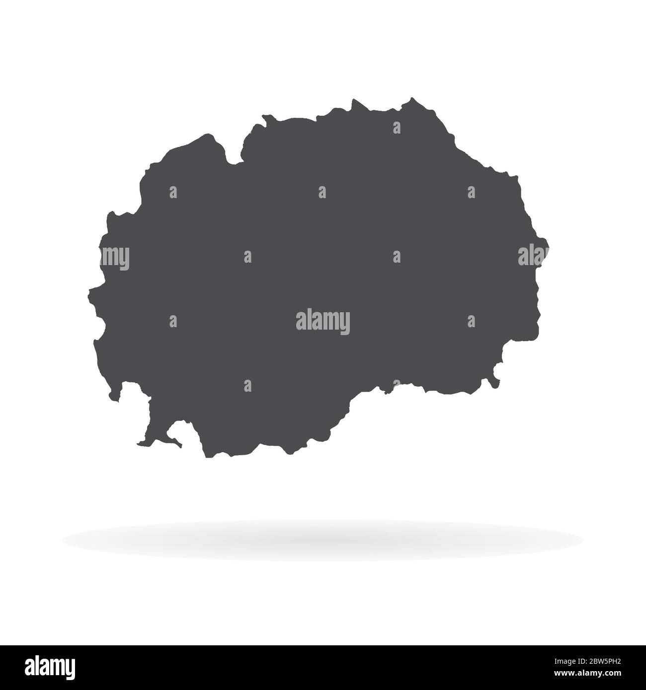 Vector map Macedonia. Isolated vector Illustration. Black on White ...