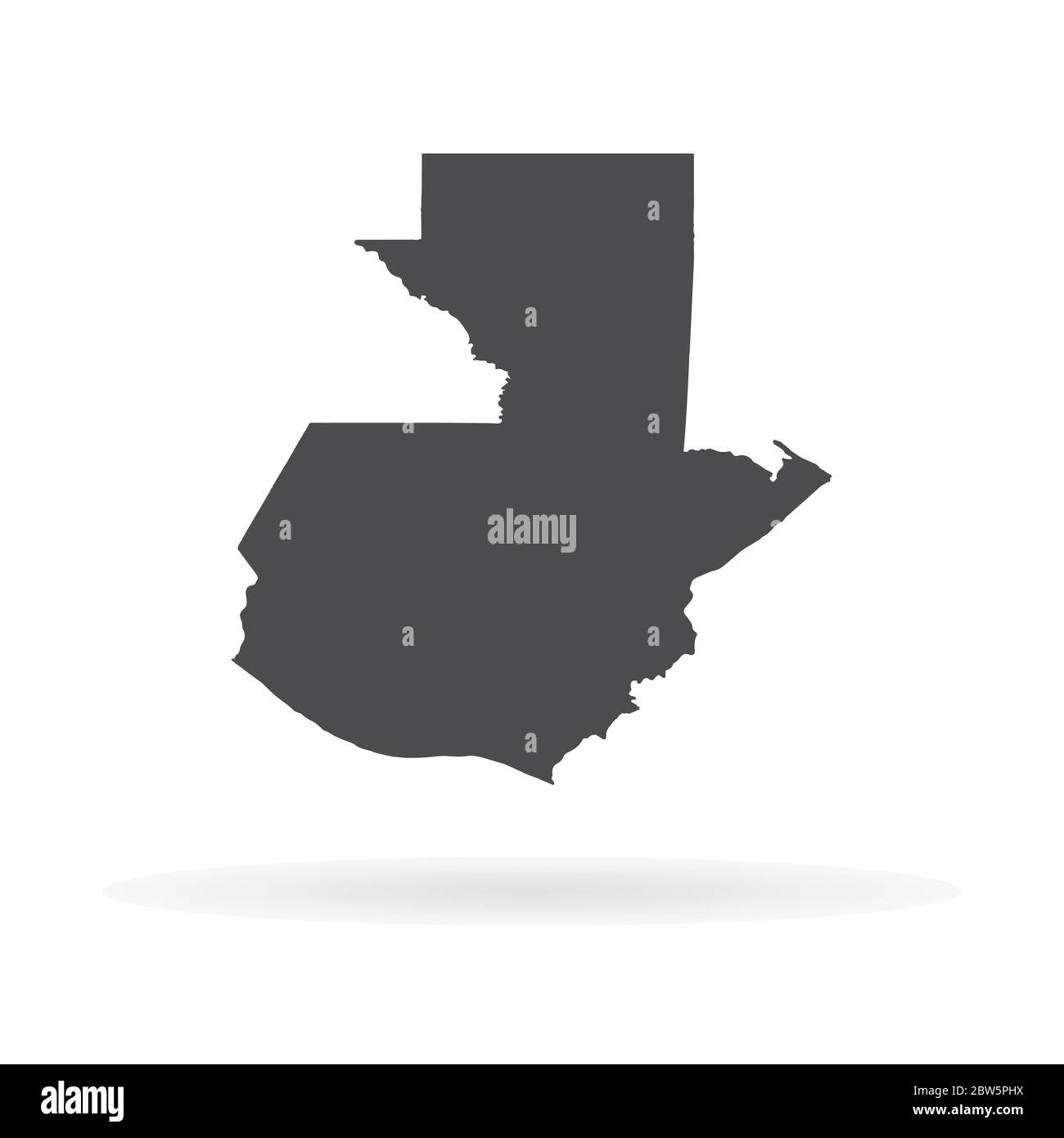 Vector map Guatemala. Isolated vector Illustration. Black on White ...