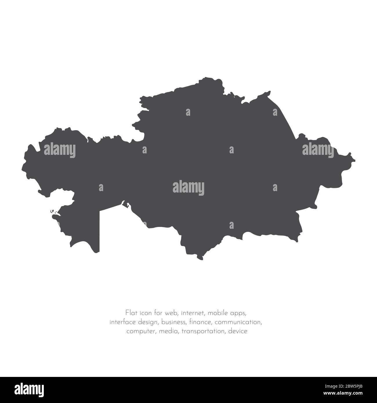 Vector map Kazakhstan. Isolated vector Illustration. Black on White ...