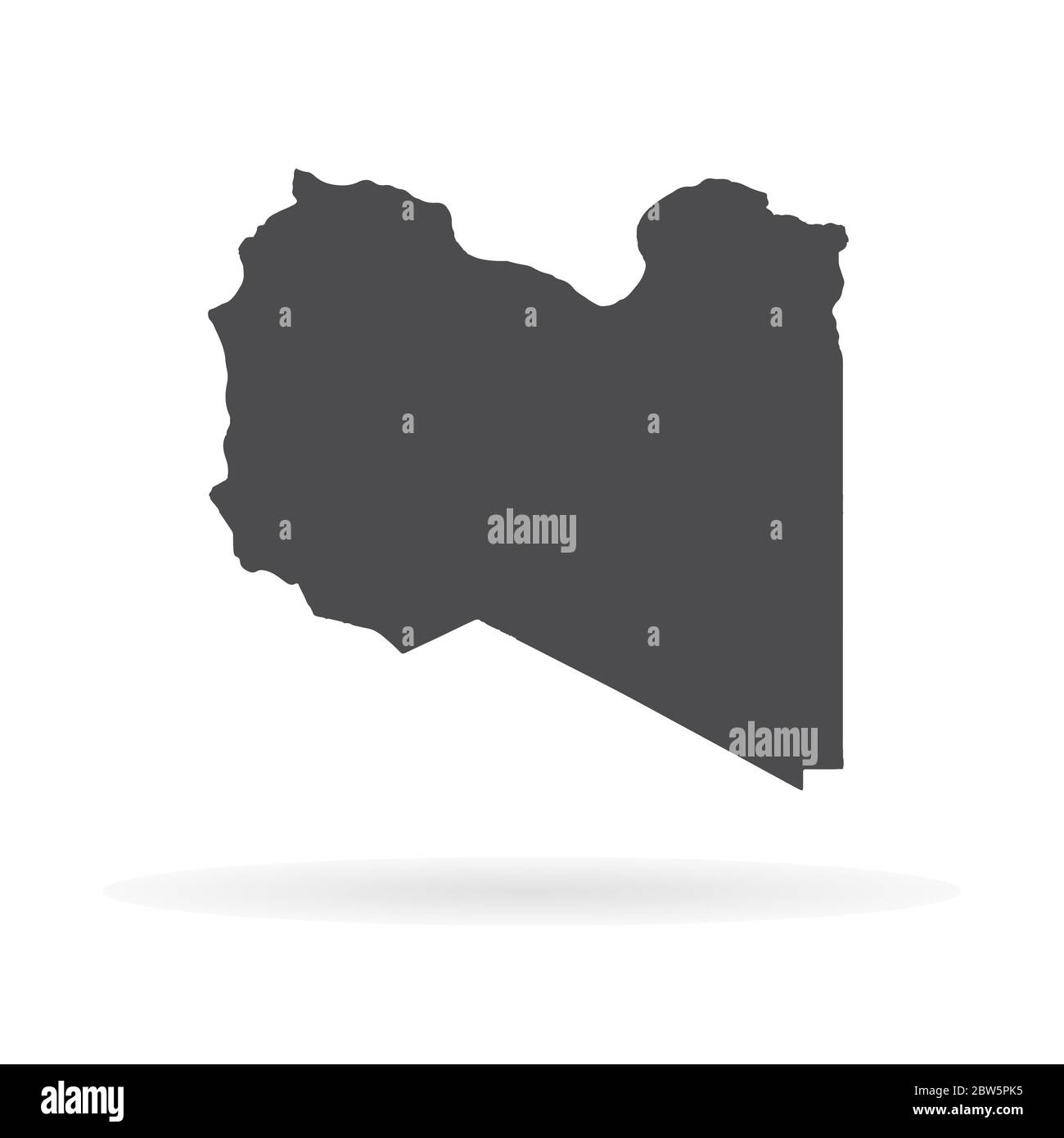 Vector map Libya. Isolated vector Illustration. Black on White ...
