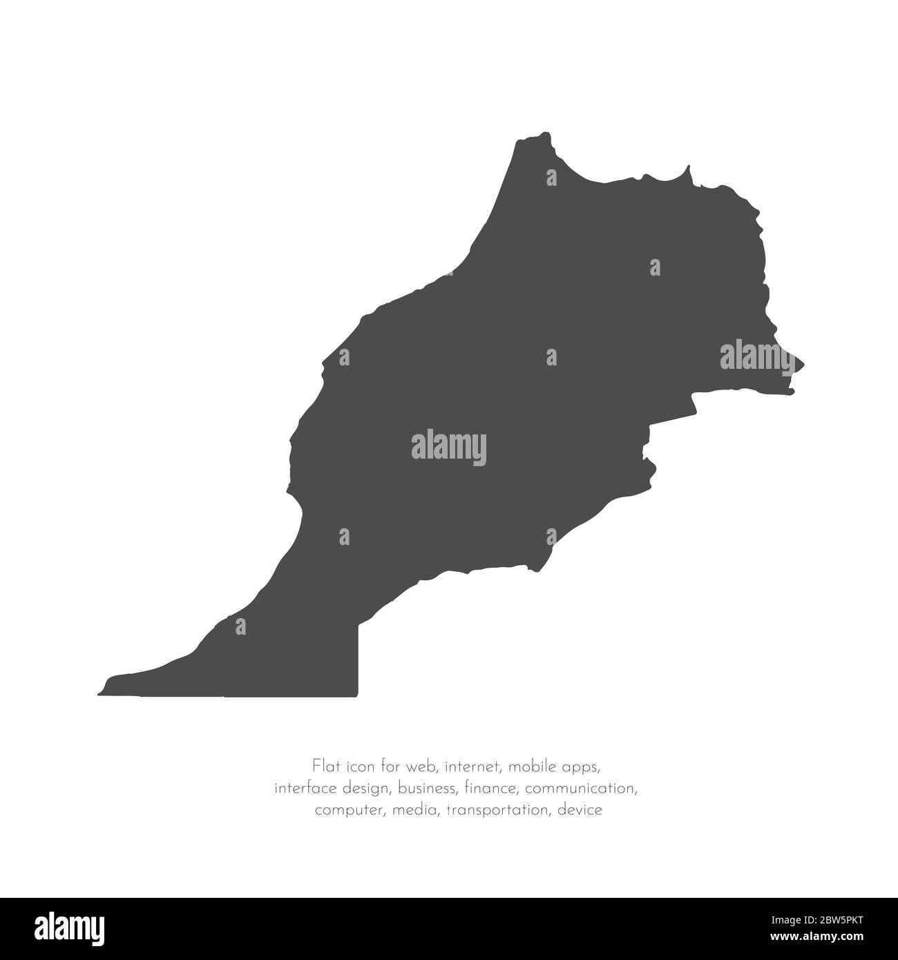 Vector map Morocco. Isolated vector Illustration. Black on White ...
