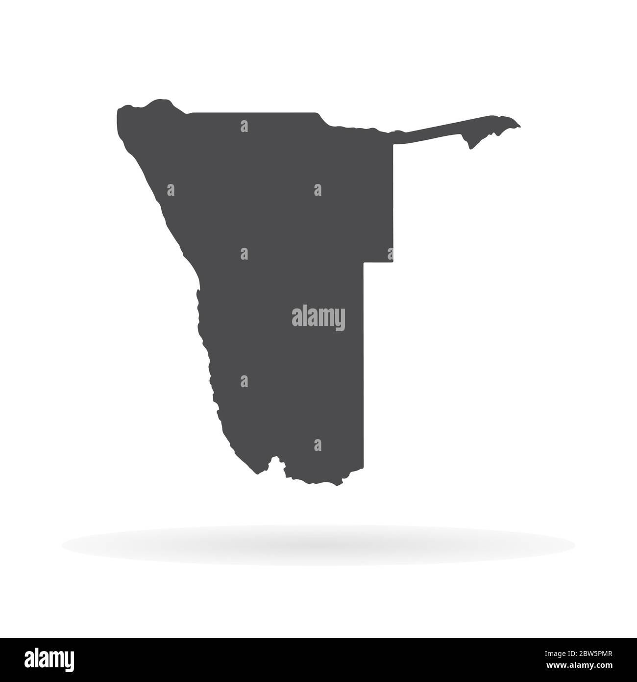 Vector map Namibia. Isolated vector Illustration. Black on White ...