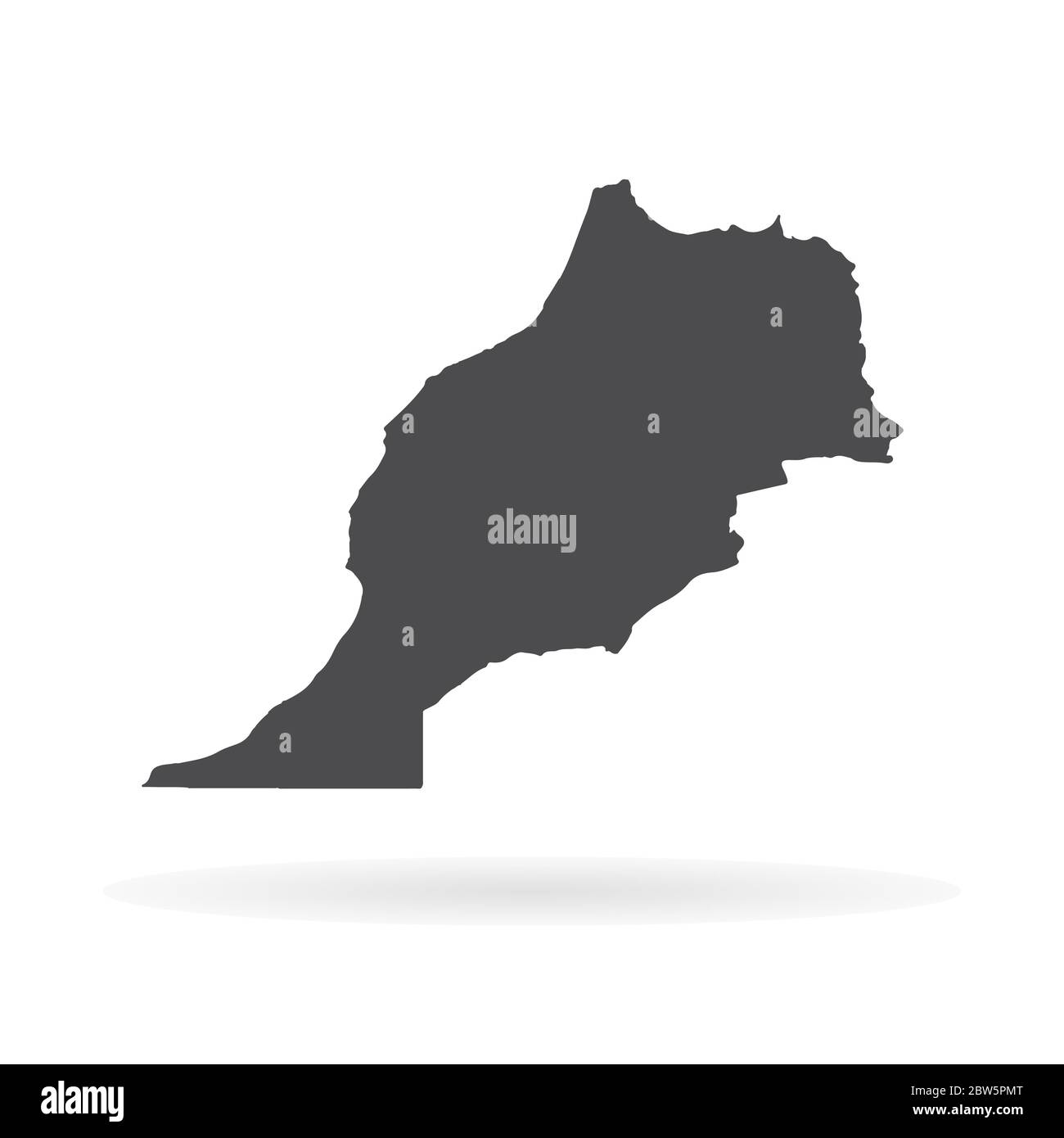 Vector map Morocco. Isolated vector Illustration. Black on White ...