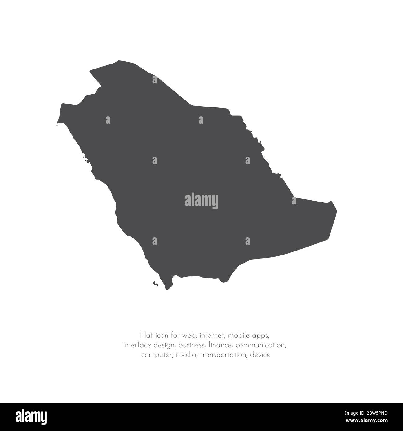 Vector map Saudi Arabia. Isolated vector Illustration. Black on White ...