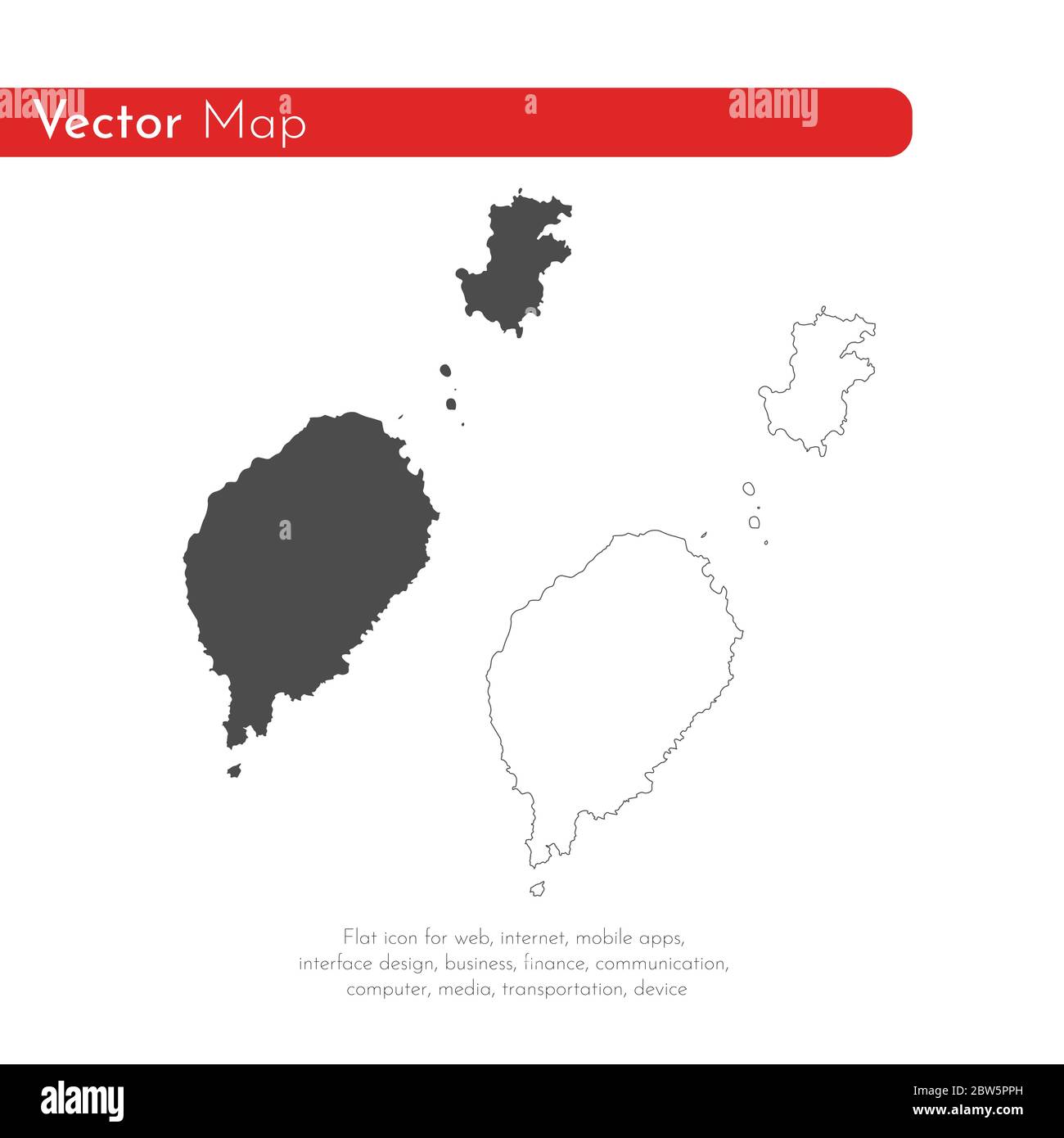 Vector map Sao Tome and Principe. Isolated vector Illustration. Black ...