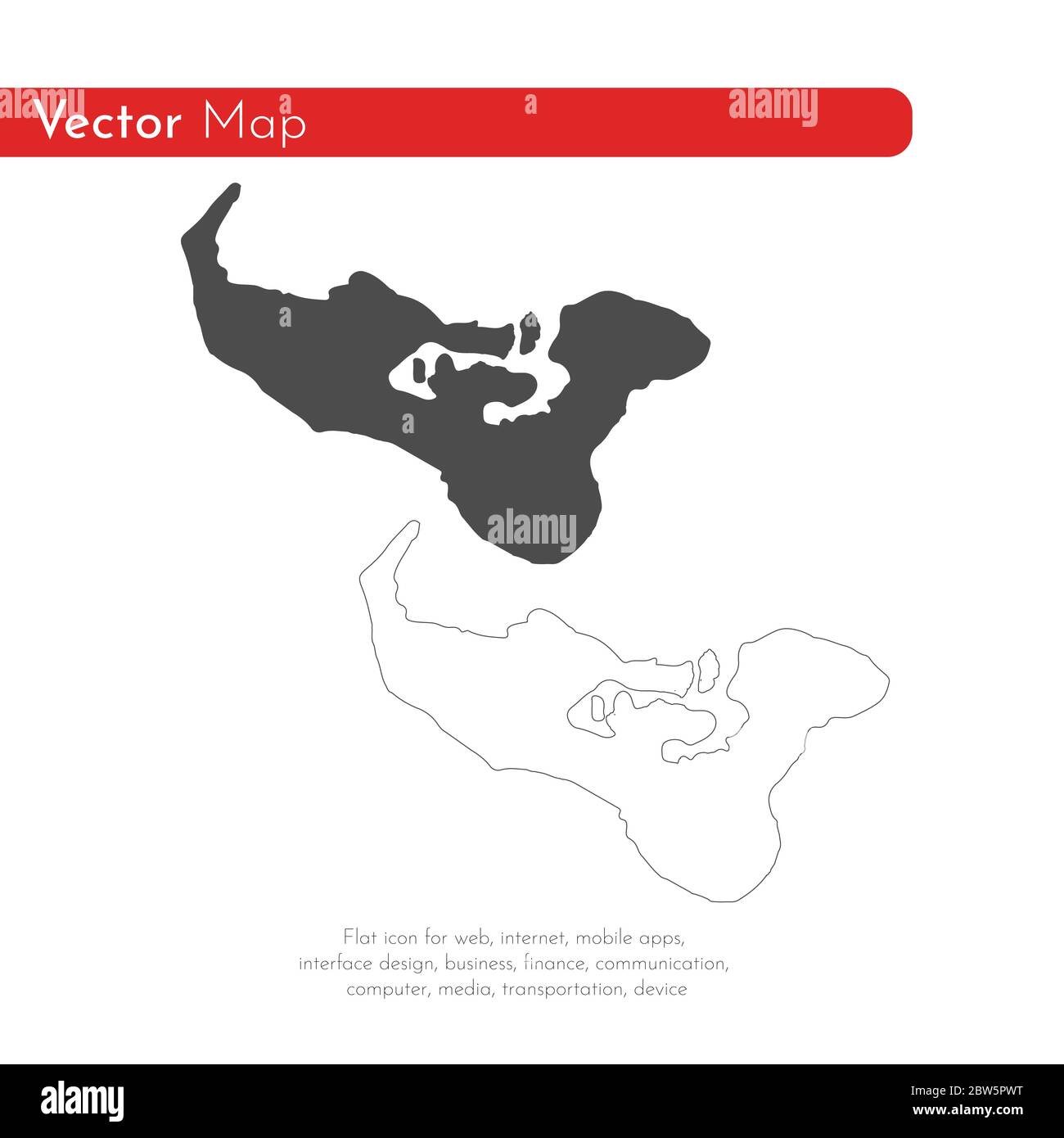 Vector map Tonga. Isolated vector Illustration. Black on White ...