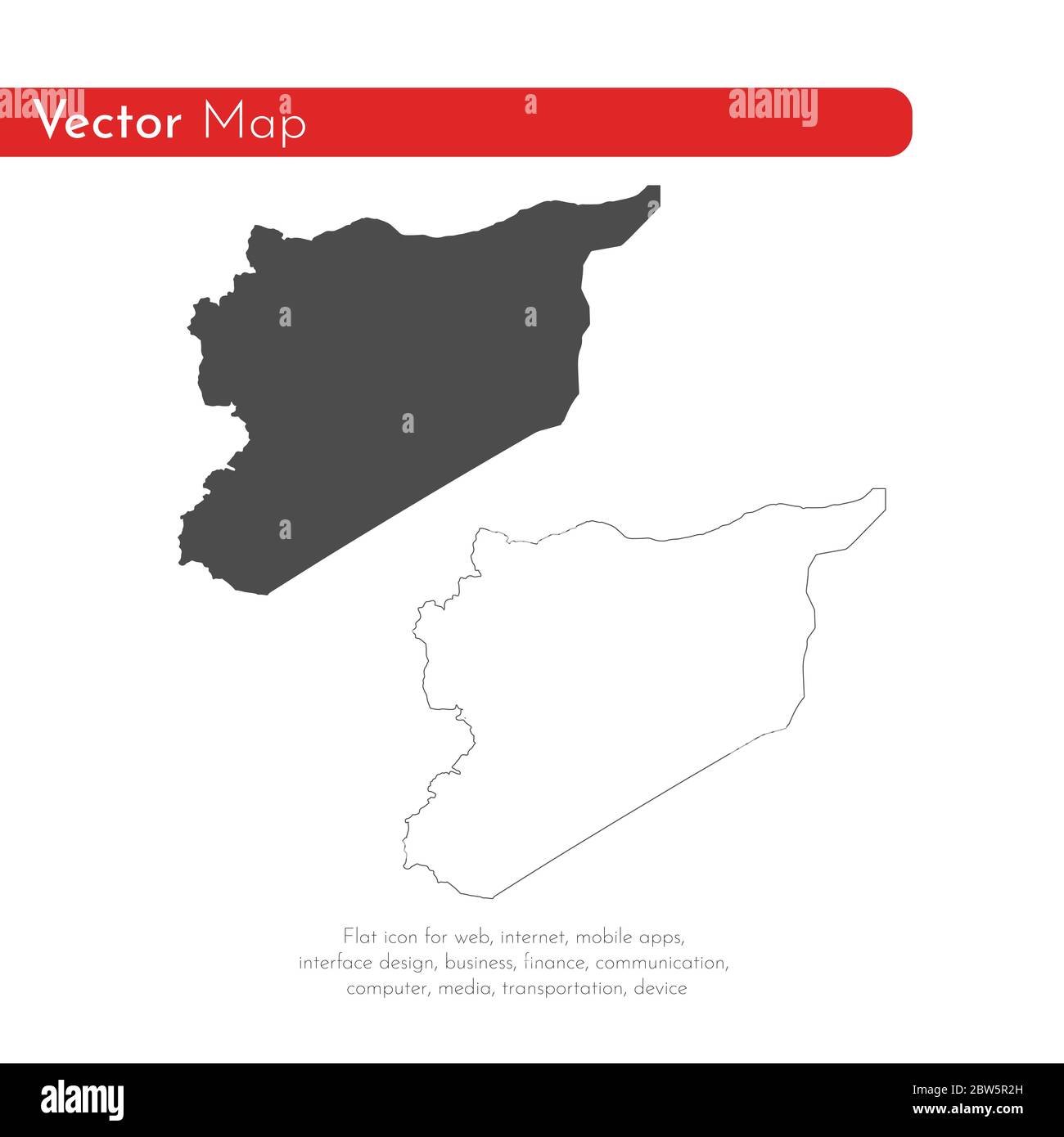 Vector map Syria. Isolated vector Illustration. Black on White ...