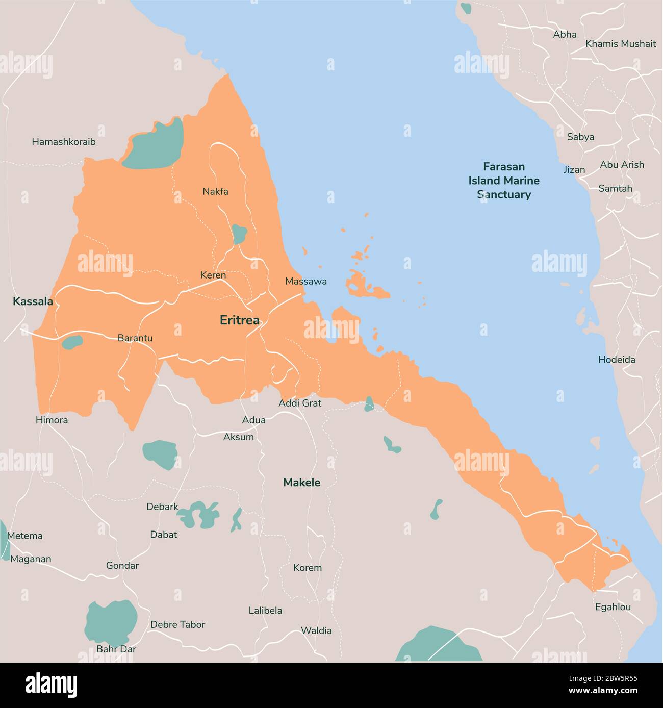 Vector Map Eritrea Isolated Vector Illustration Eps 10 Stock Vector Image And Art Alamy