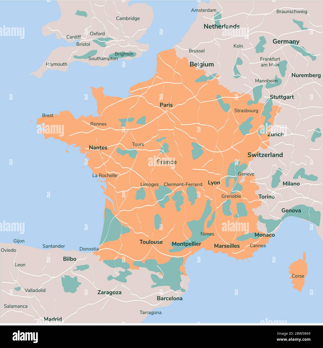 Vector map France. Isolated vector Illustration. EPS 10 Illustration ...