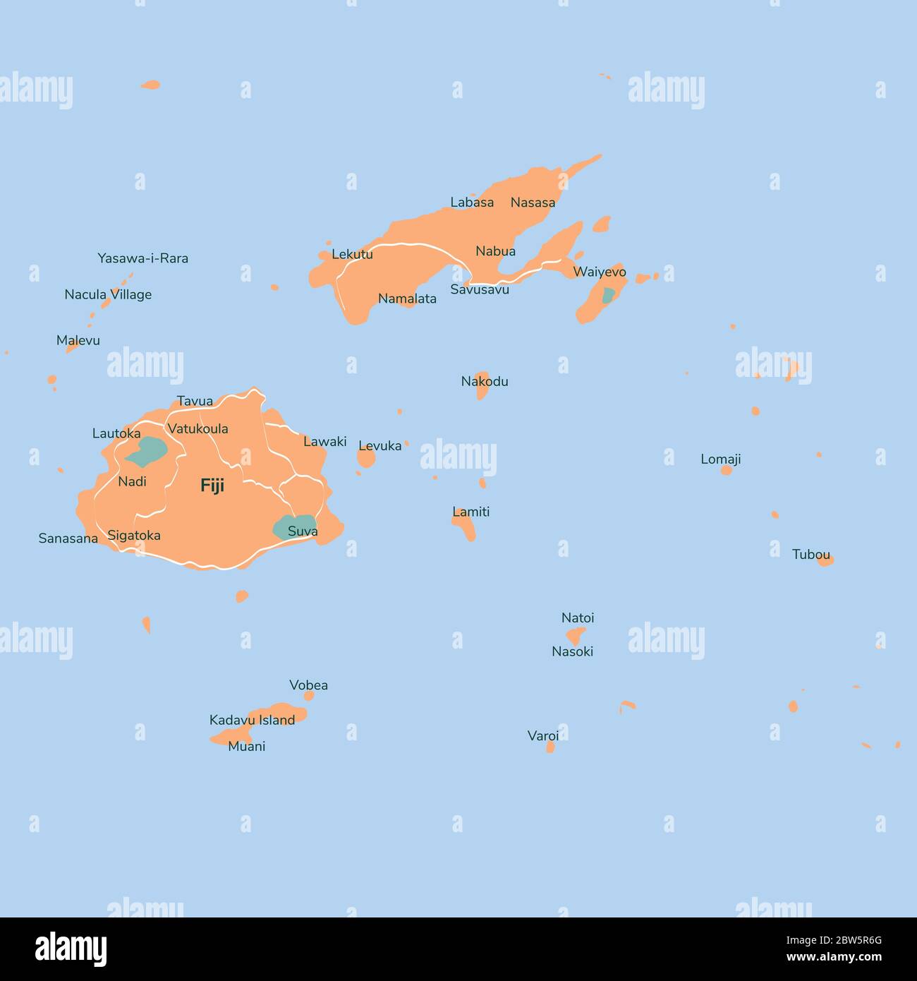 Map of fiji islands hi-res stock photography and images - Alamy