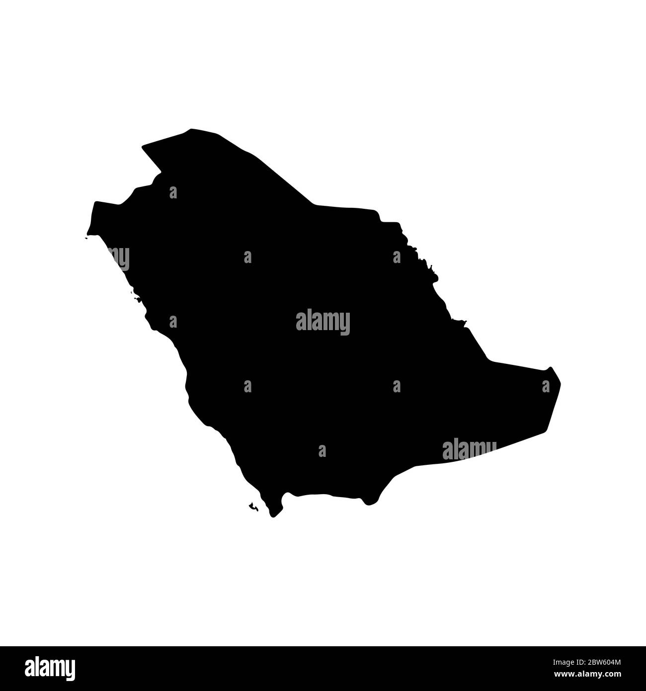 Vector map Saudi Arabia. Isolated vector Illustration. Black on White ...