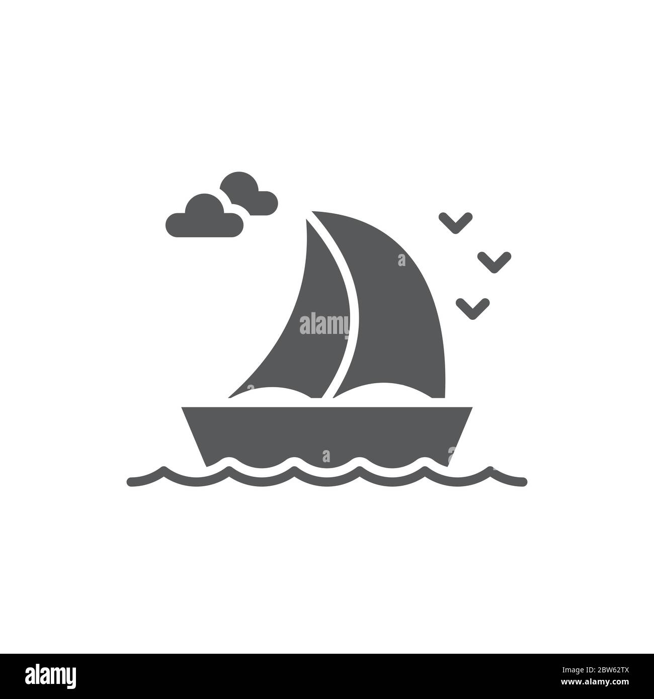 Sailing ship vector icon symbol isolated on white background Stock ...