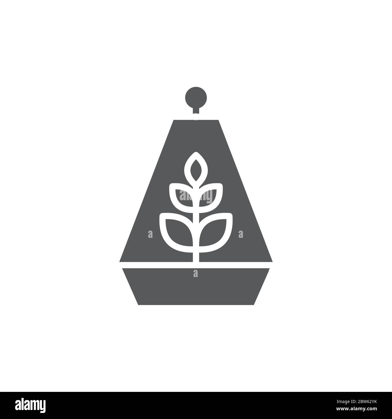 Round terrarium with plant flower vector icon symbol isolated on white ...