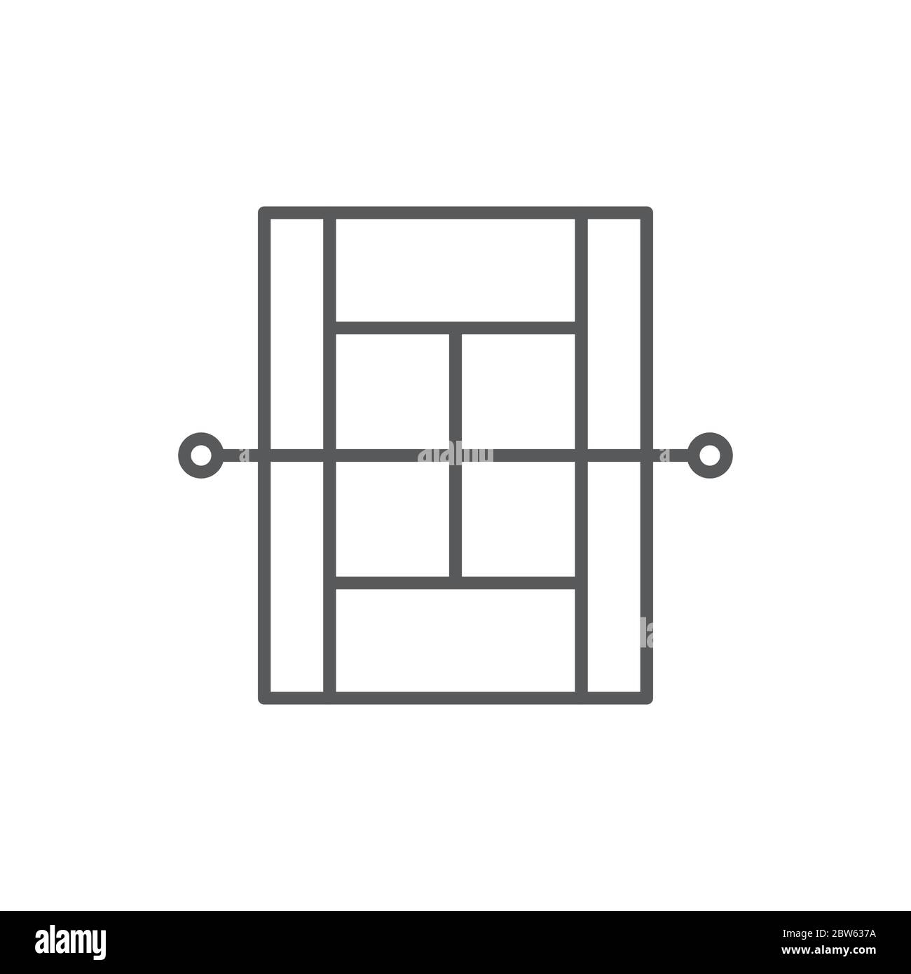 Tennis court vector icon symbol sport arena isolated on white ...