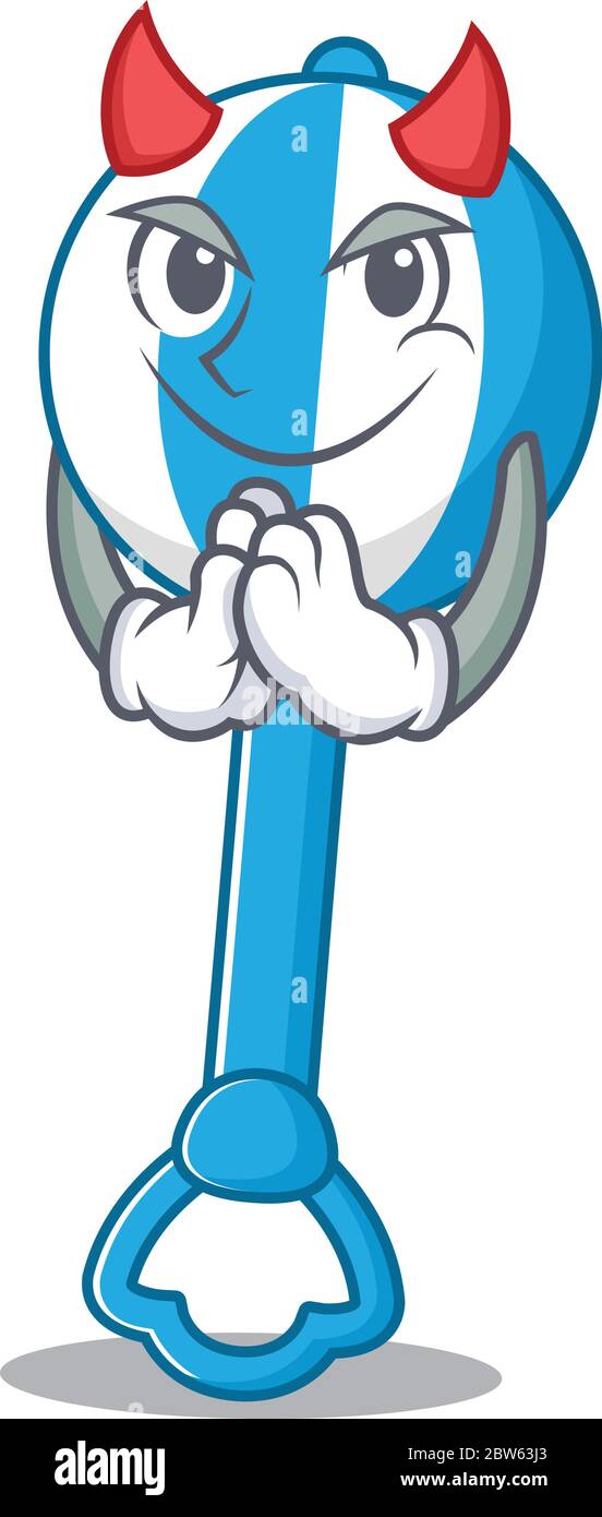 Rattle toy clothed as devil cartoon character design concept Stock ...