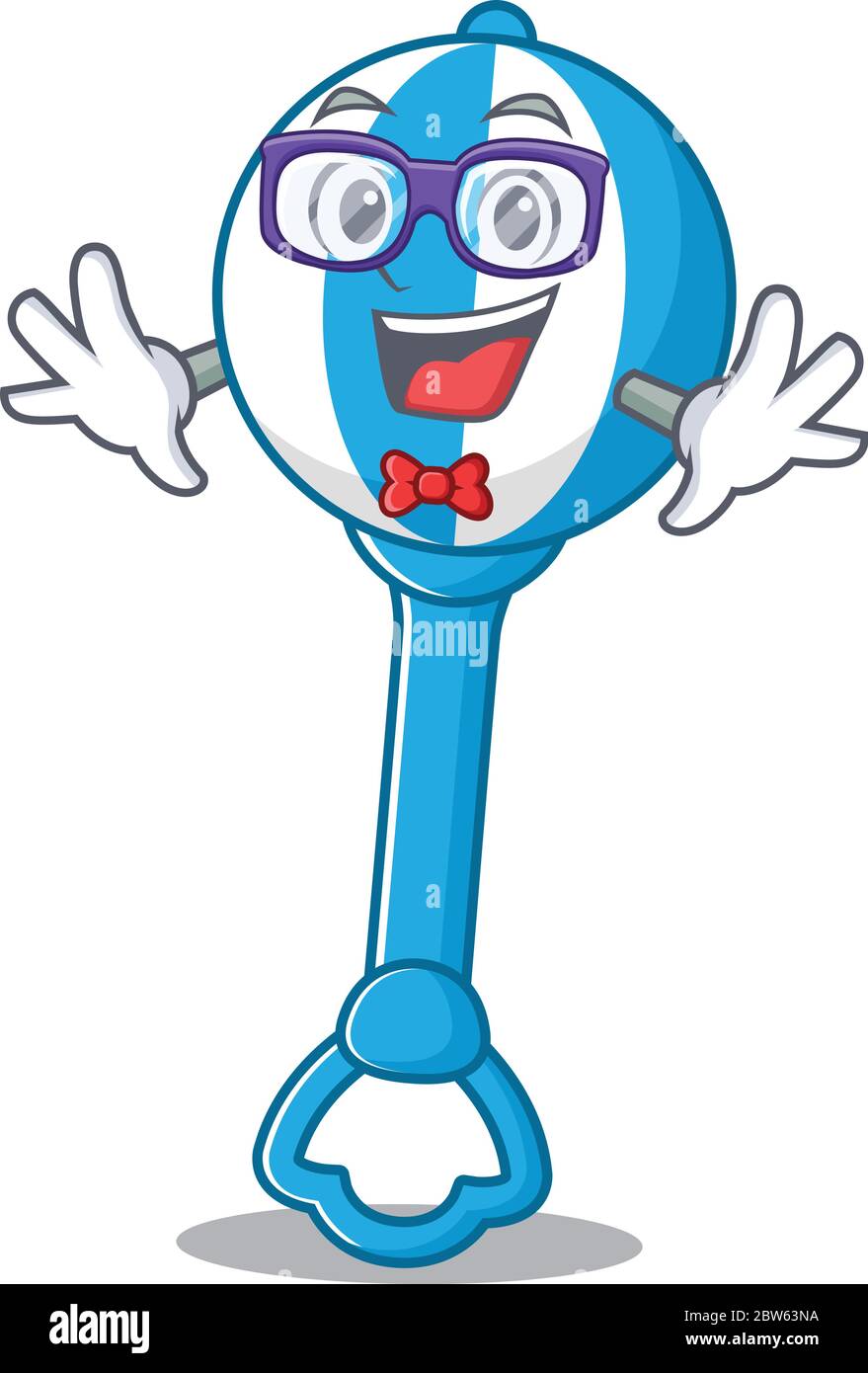 A cartoon drawing of geek rattle toy wearing weird glasses Stock Vector ...
