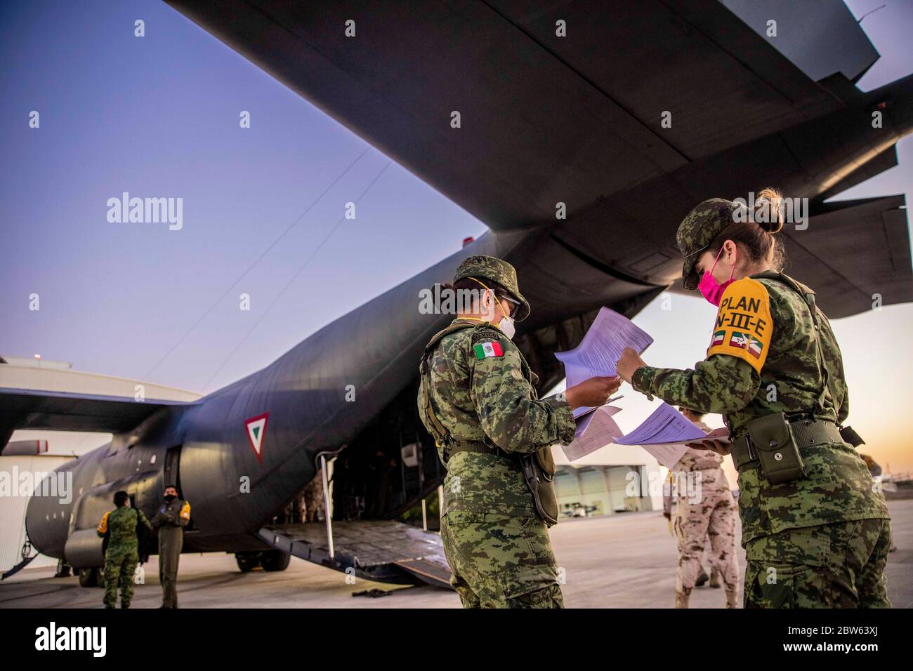 HERMOSILLO, MEXICO - MAY 28:Soldiers from the Mexican army and air ...