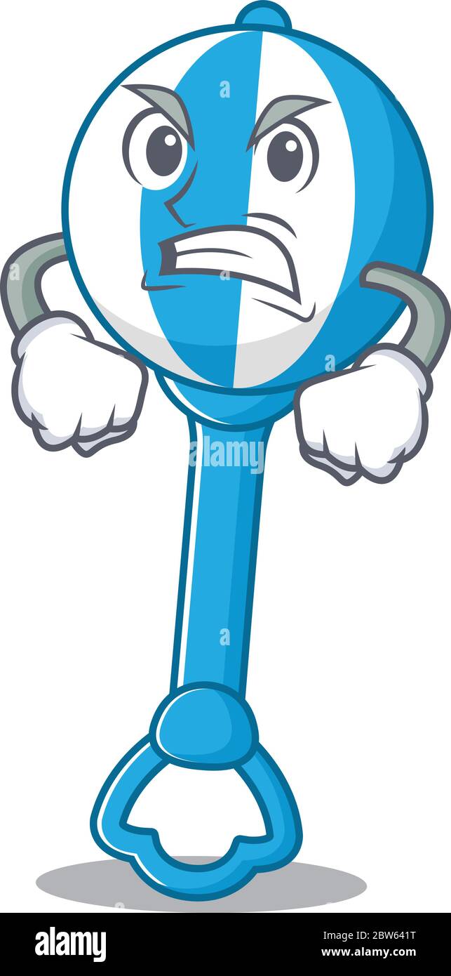 A cartoon picture of rattle toy showing an angry face Stock Vector ...