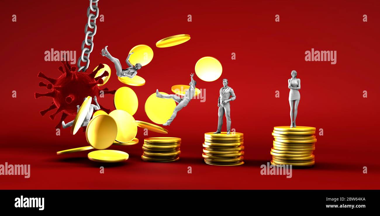 Economic Devastation Economy Destroyed By Coronavirus Pandemic Stock ...