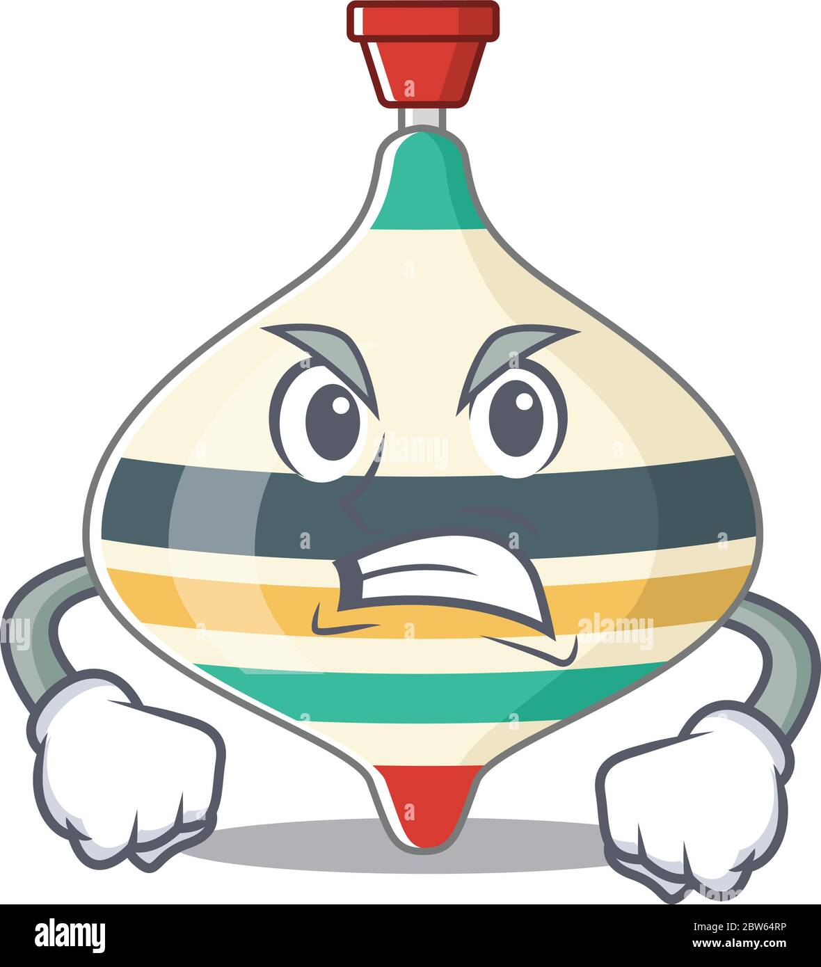 A cartoon picture of top toy showing an angry face Stock Vector Image ...
