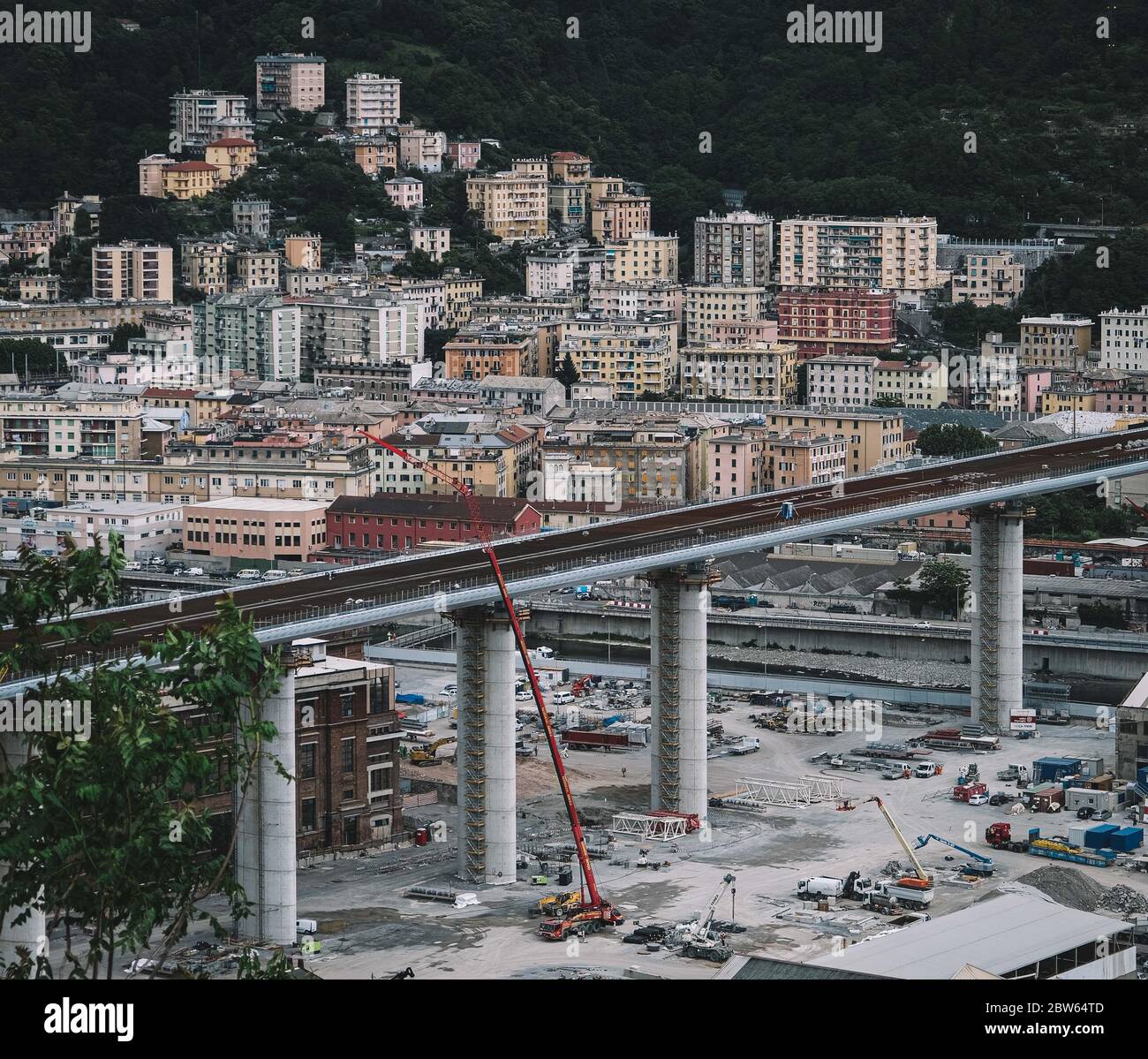 Genoa. 14th Aug, 2018. Photo taken on May 29, 2020 shows the new bridge ...