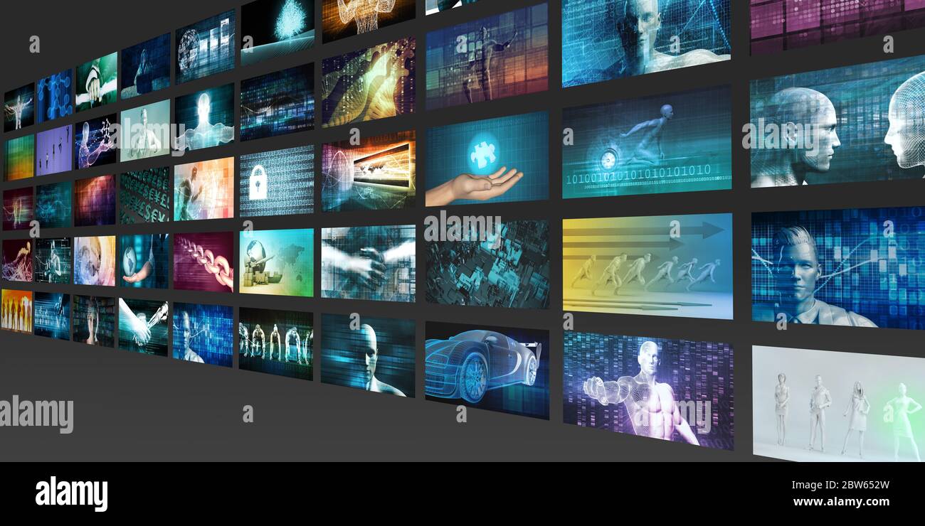 Data Streaming Video and Music Navigation UI Stock Photo - Alamy