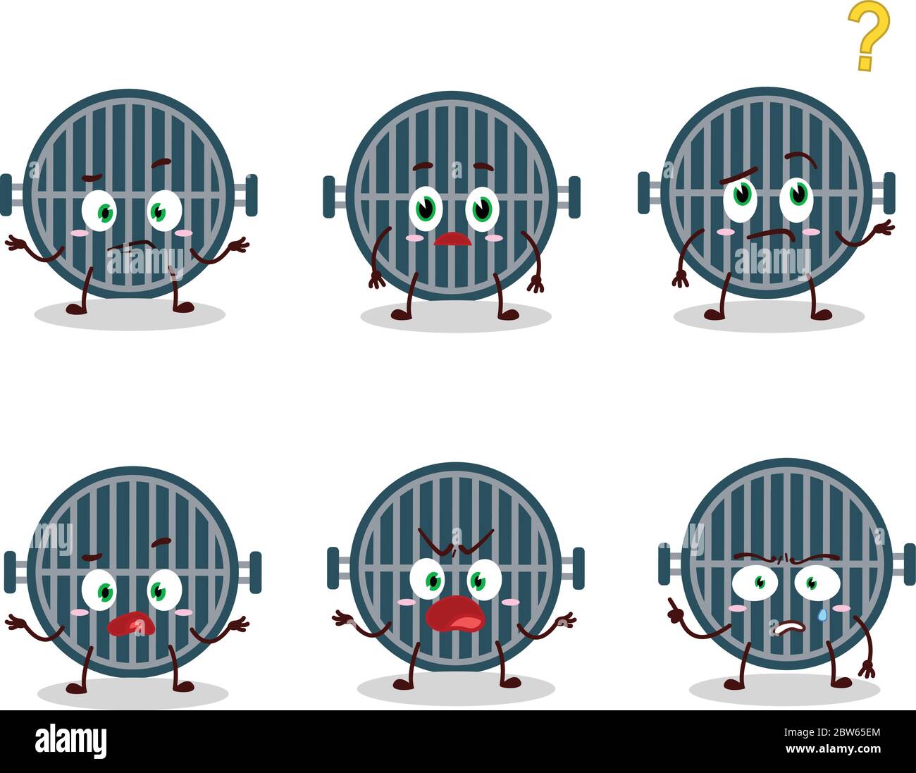 Cartoon character of grill with what expression Stock Vector Image ...