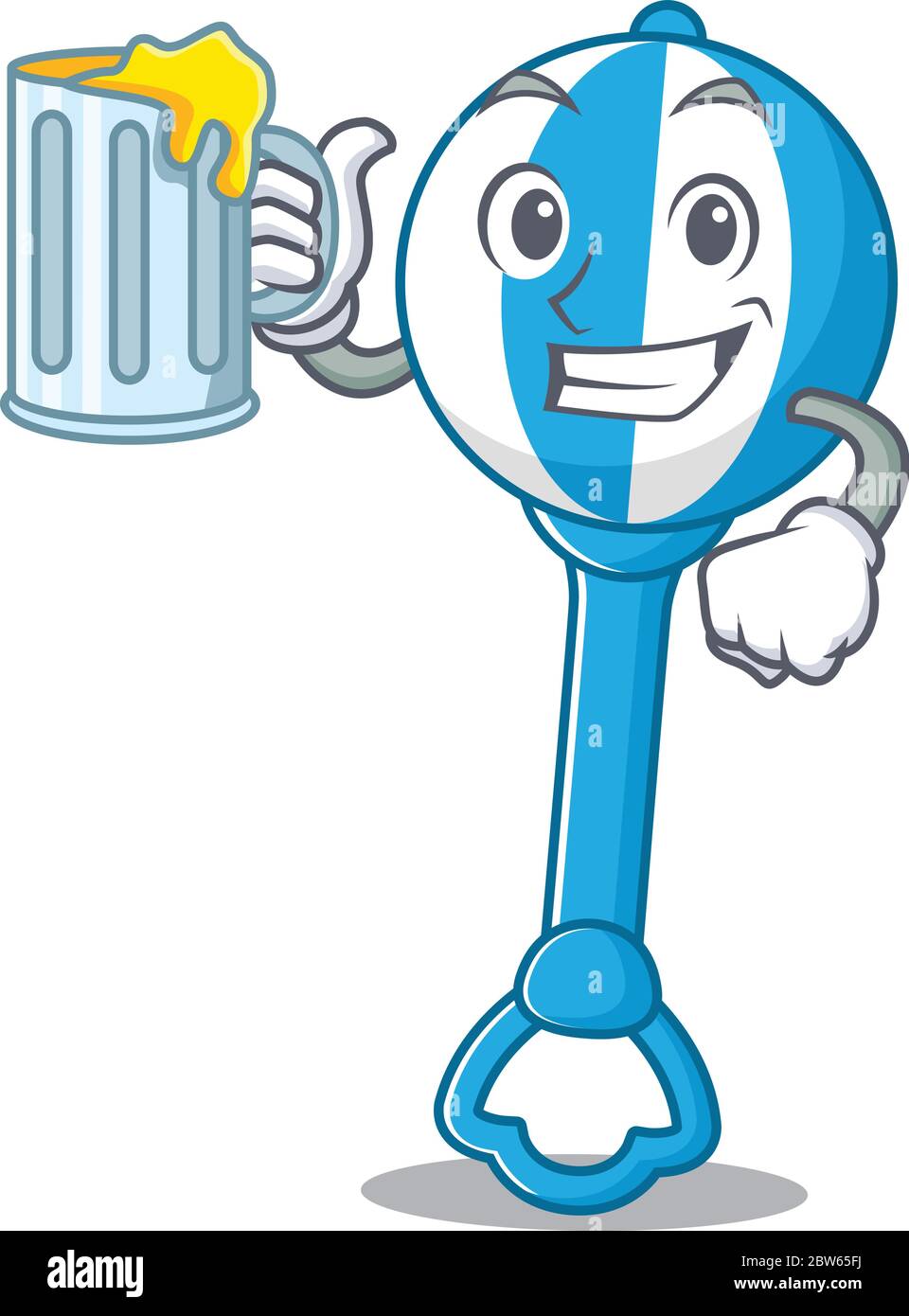 A cartoon concept of rattle toy with a glass of beer Stock Vector Image ...