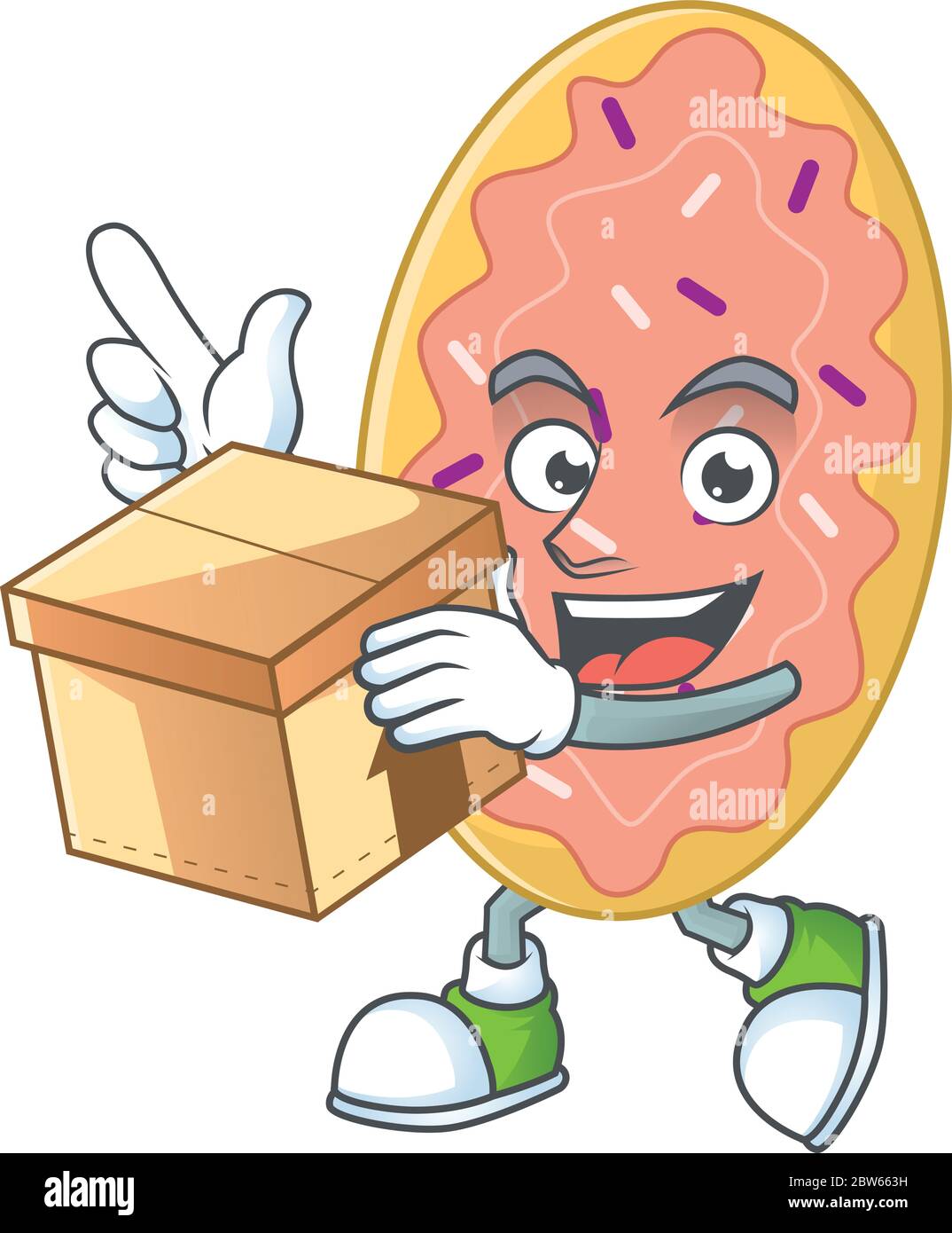 cartoon design style of bread having gift box Stock Vector Image & Art ...