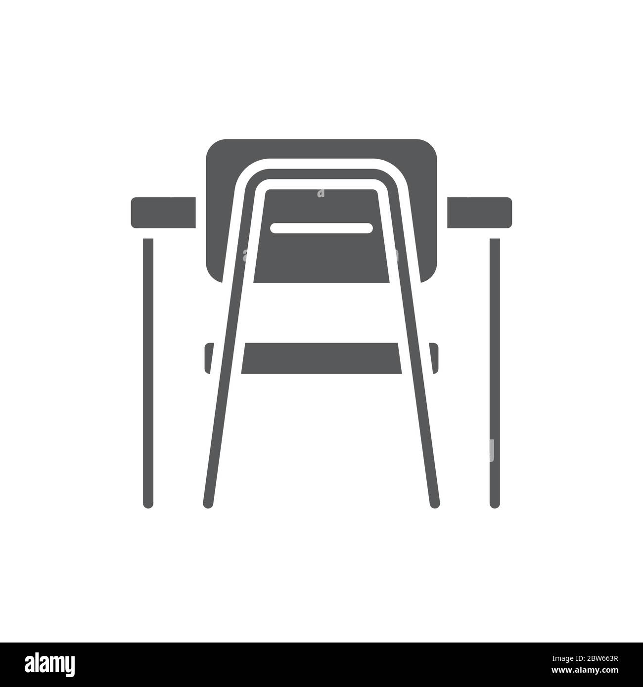 School desk and a chair vector icon symbol isolated on white background ...