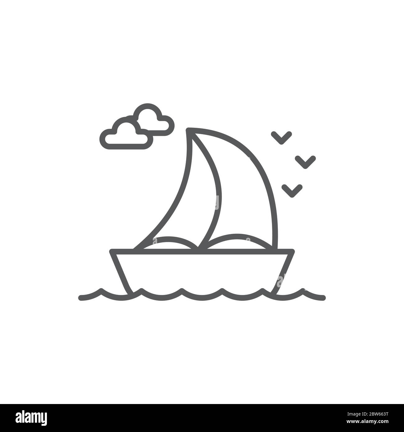 Sailing ship vector icon symbol isolated on white background Stock ...