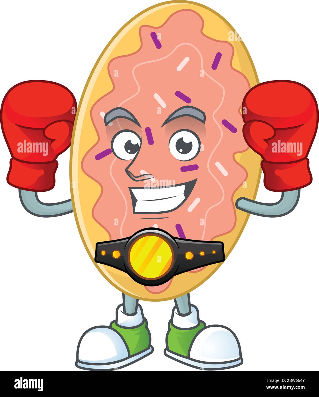 Caricature picture of bread boxing athlete on the arena Stock Vector ...