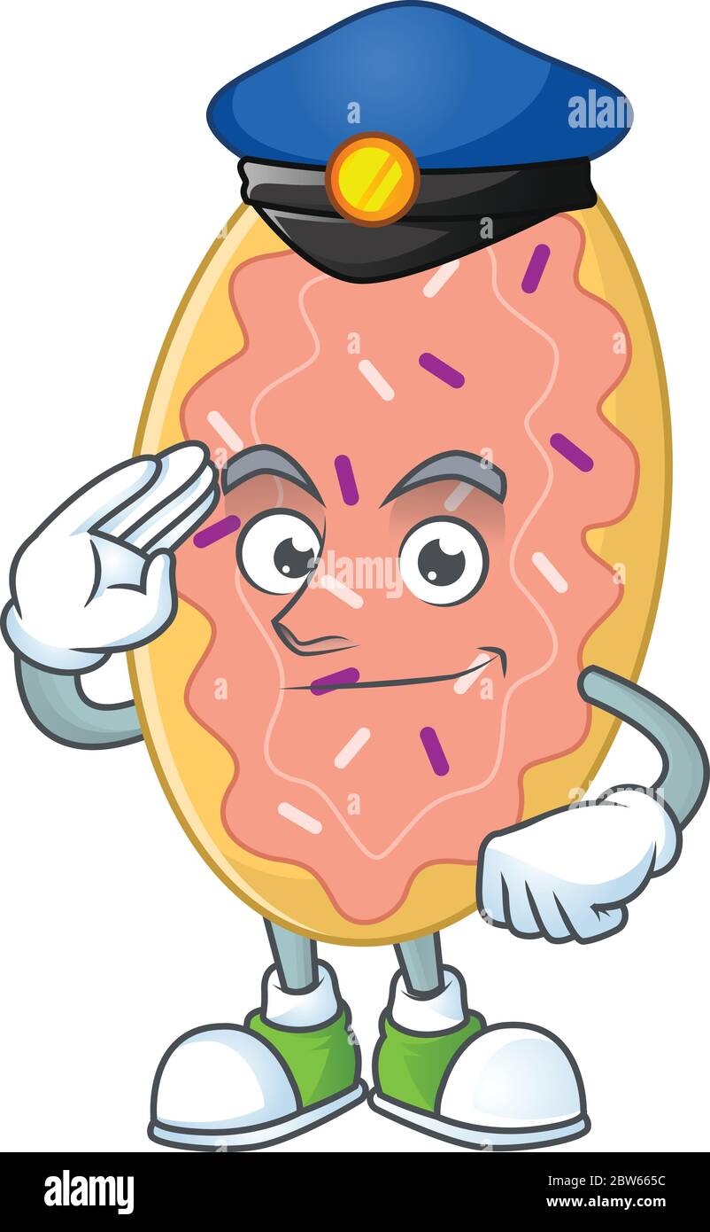 A dedicated Police officer of bread cartoon drawing concept Stock ...