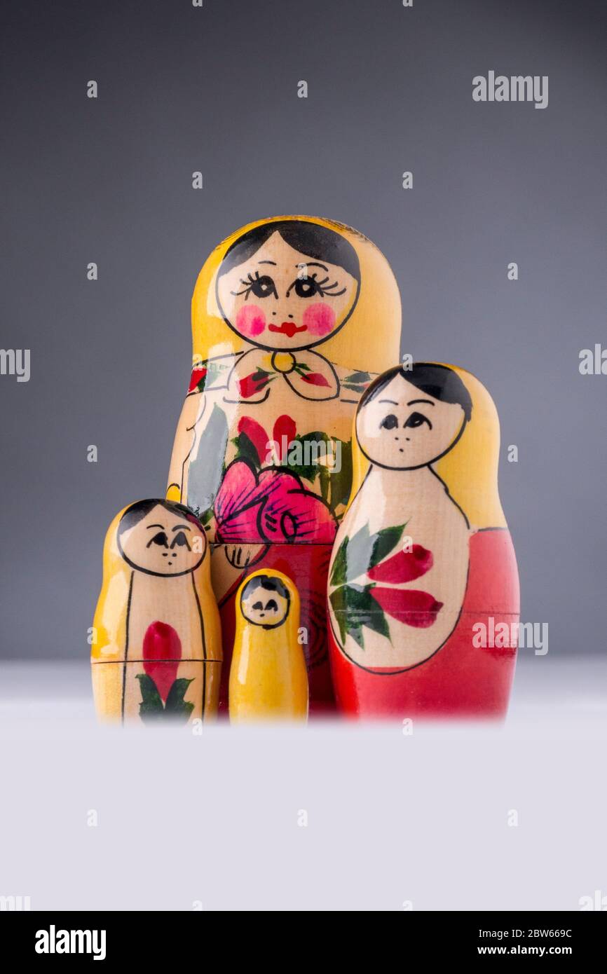 Russian dolls known as matrioshkas in a studio photo Stock Photo - Alamy