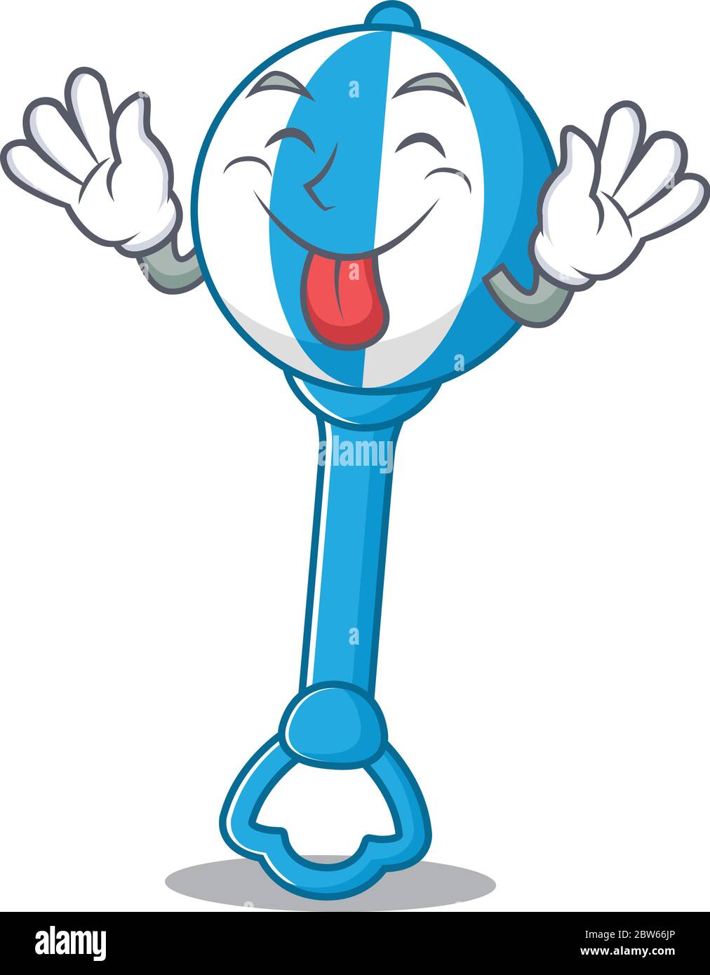 Funny rattle toy cartoon design with tongue out face Stock Vector Image ...
