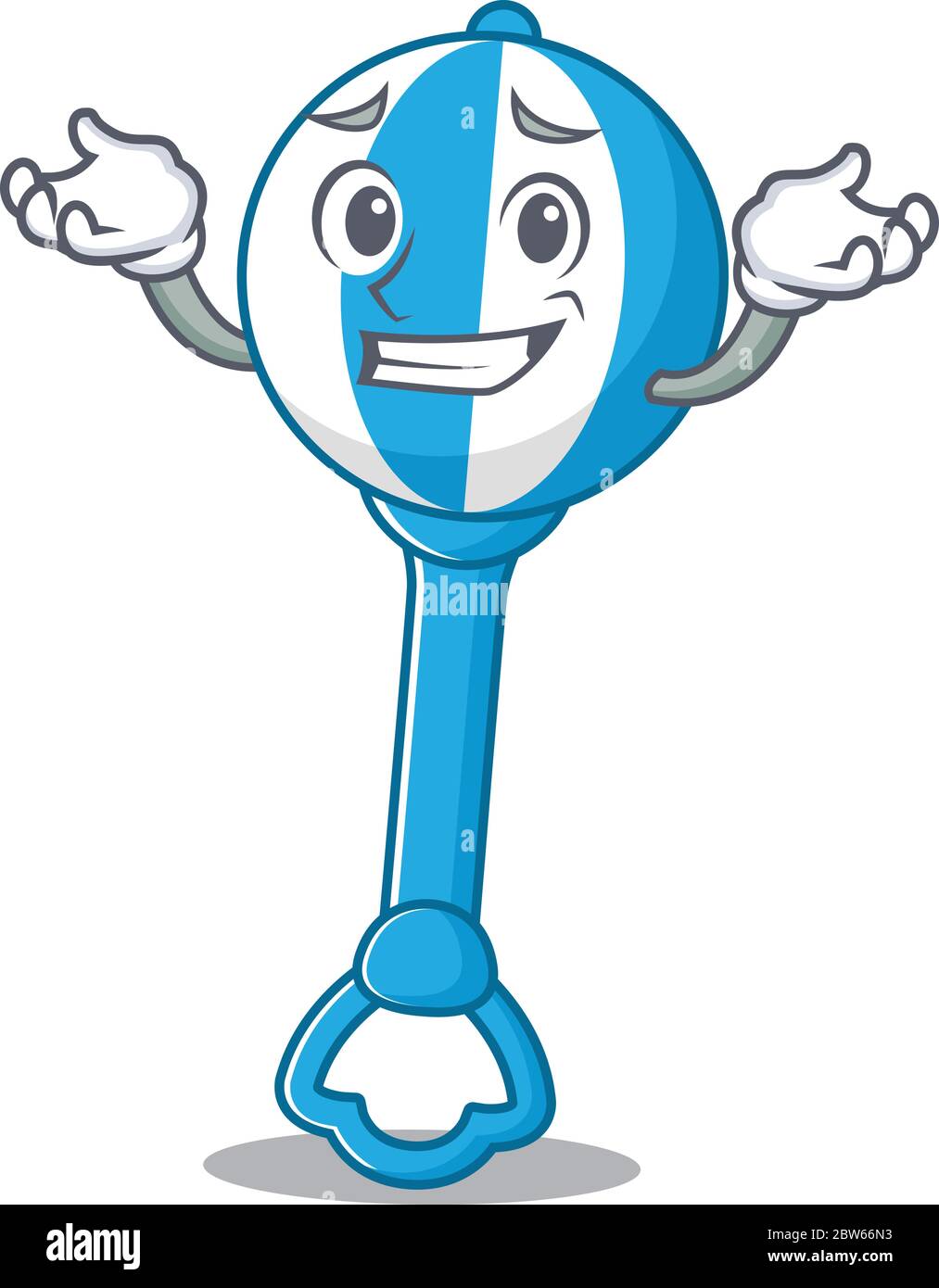 A cute picture of grinning rattle toy caricature character Stock Vector ...