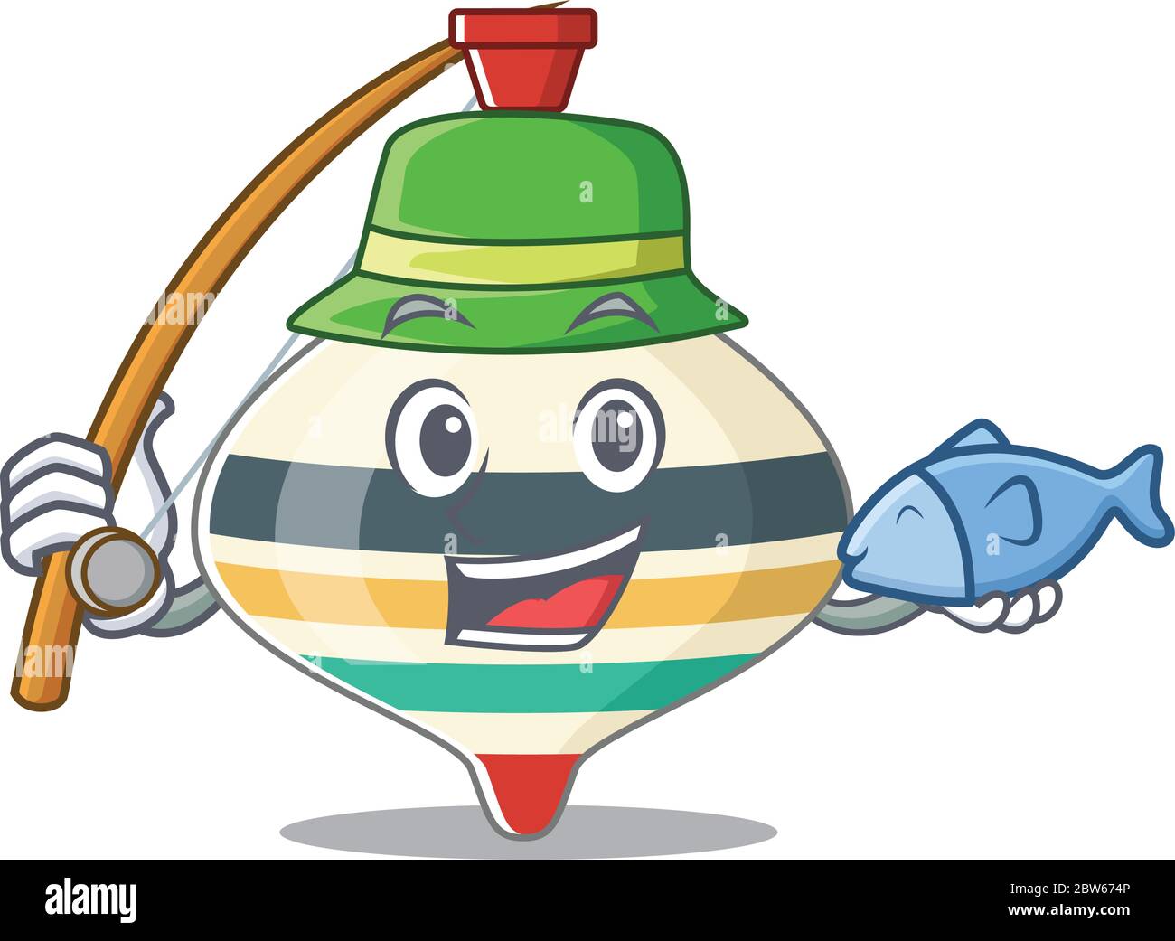 Cartoon design style of top toy goes to fishing Stock Vector Image ...